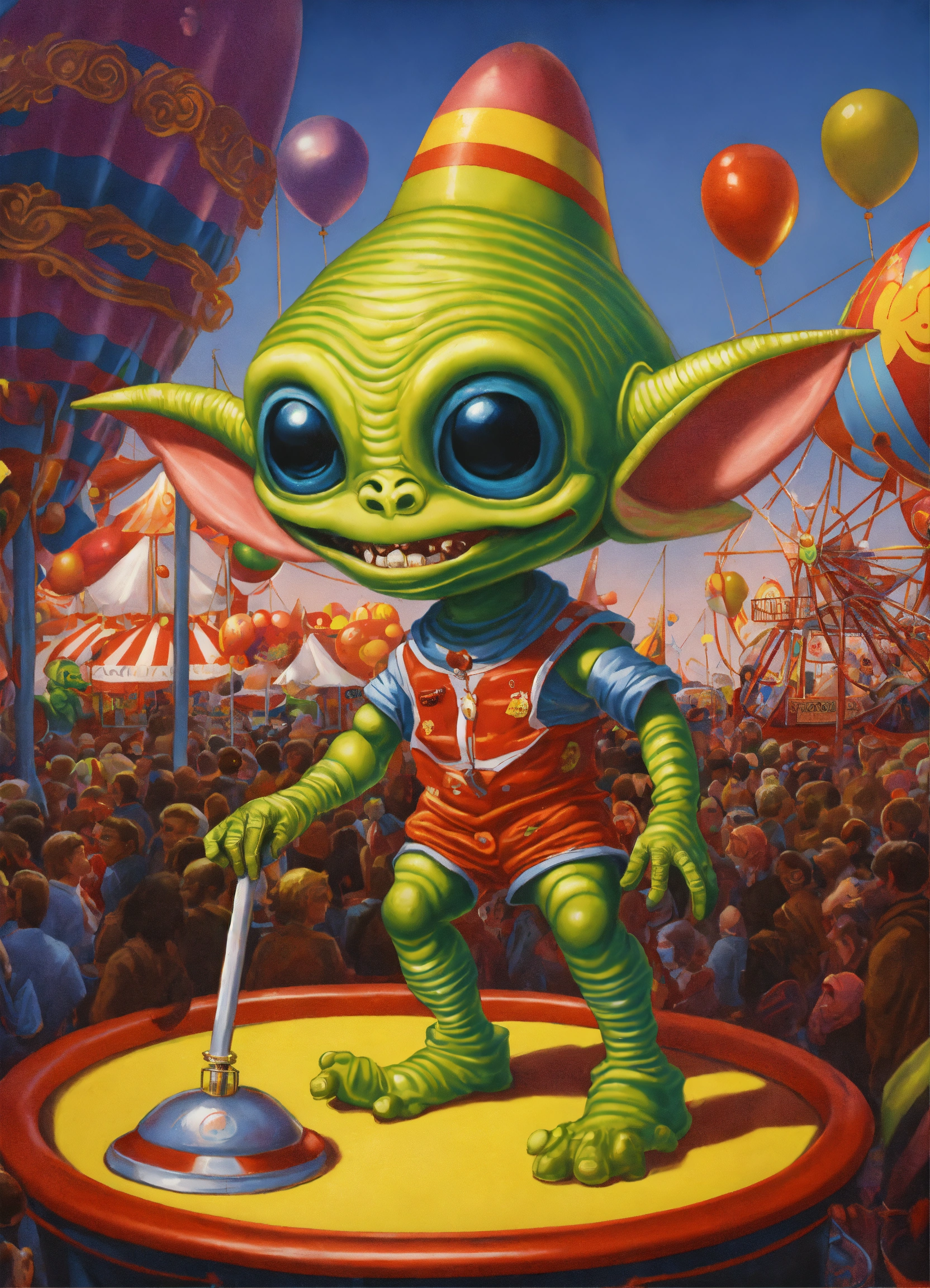 Lexica - A cute creepy alien in a carnival by Todd Schorr