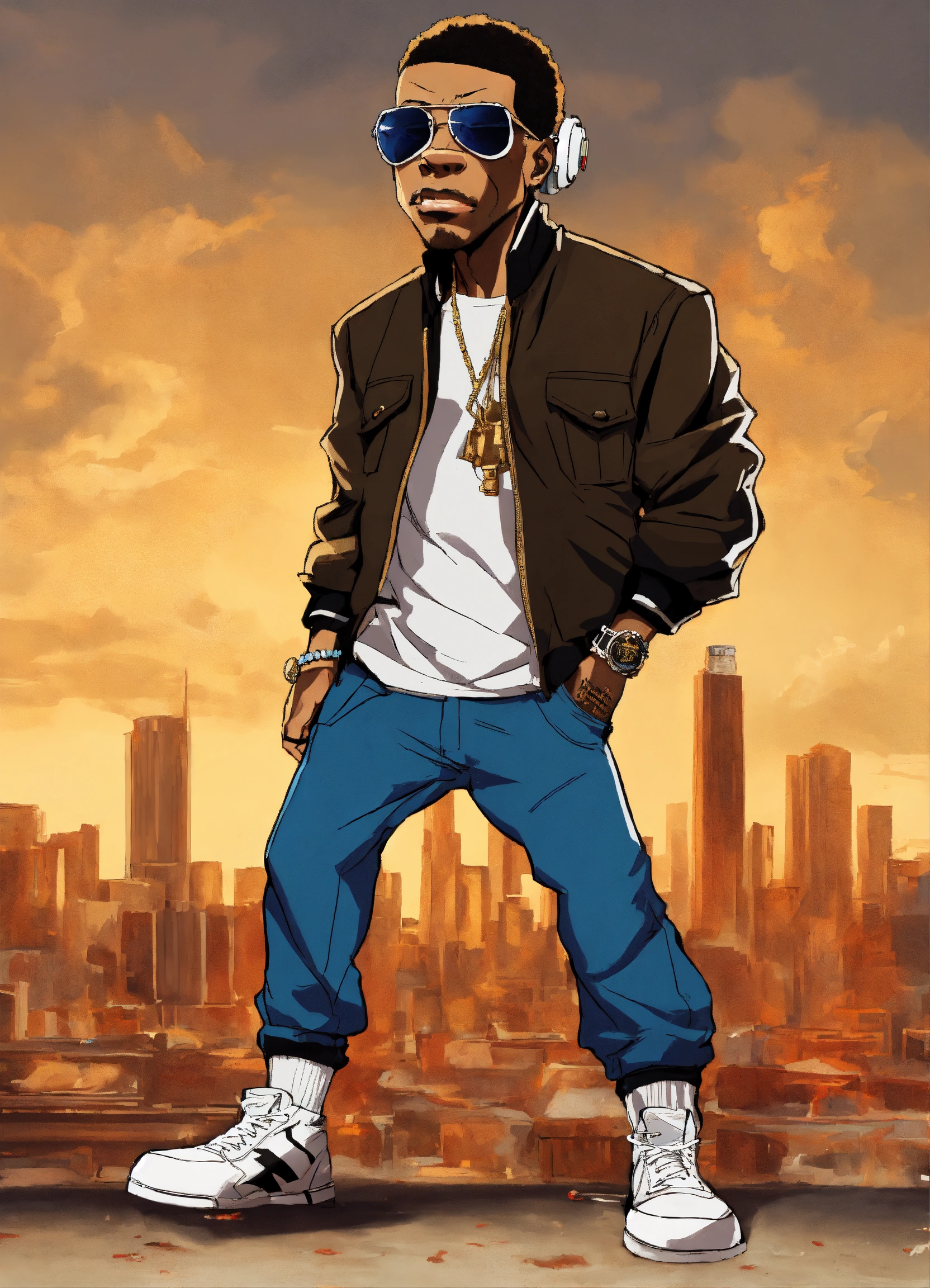 Lexica - Hip hop art style fred boondocks full body