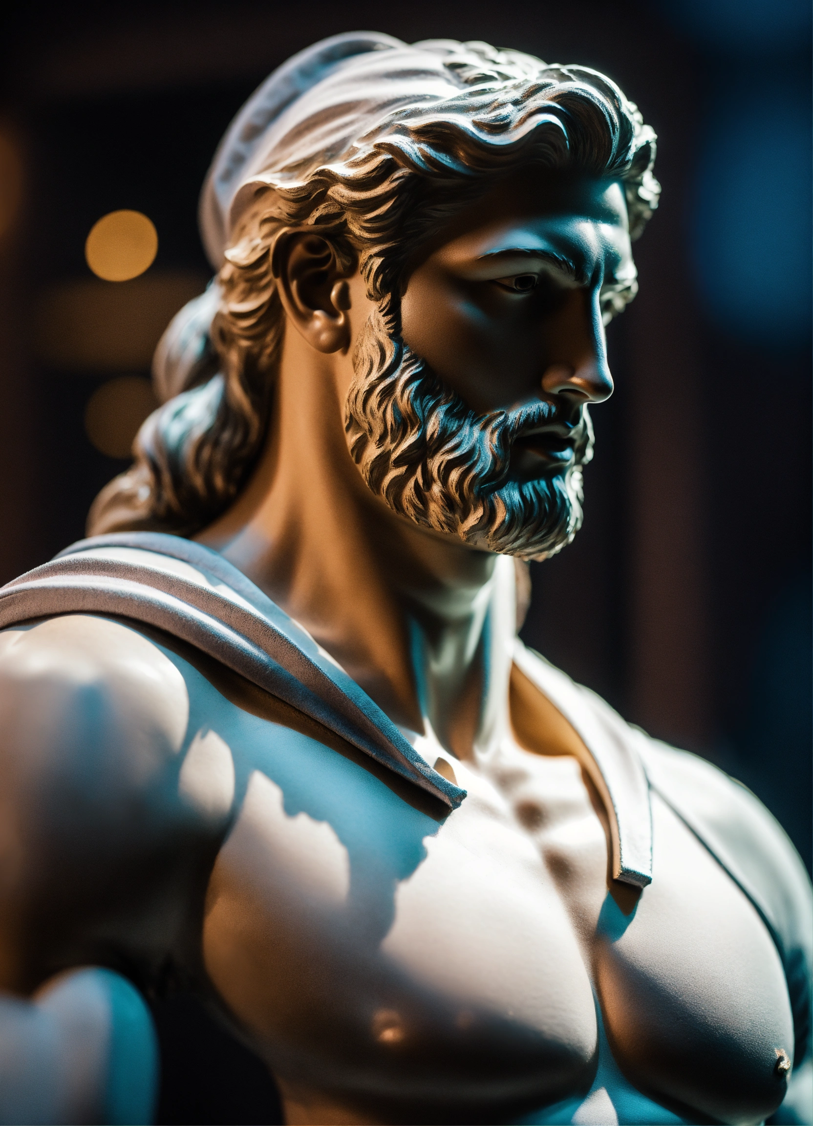 Lexica - Simple muscular greek god statue with middelparting hair with ...