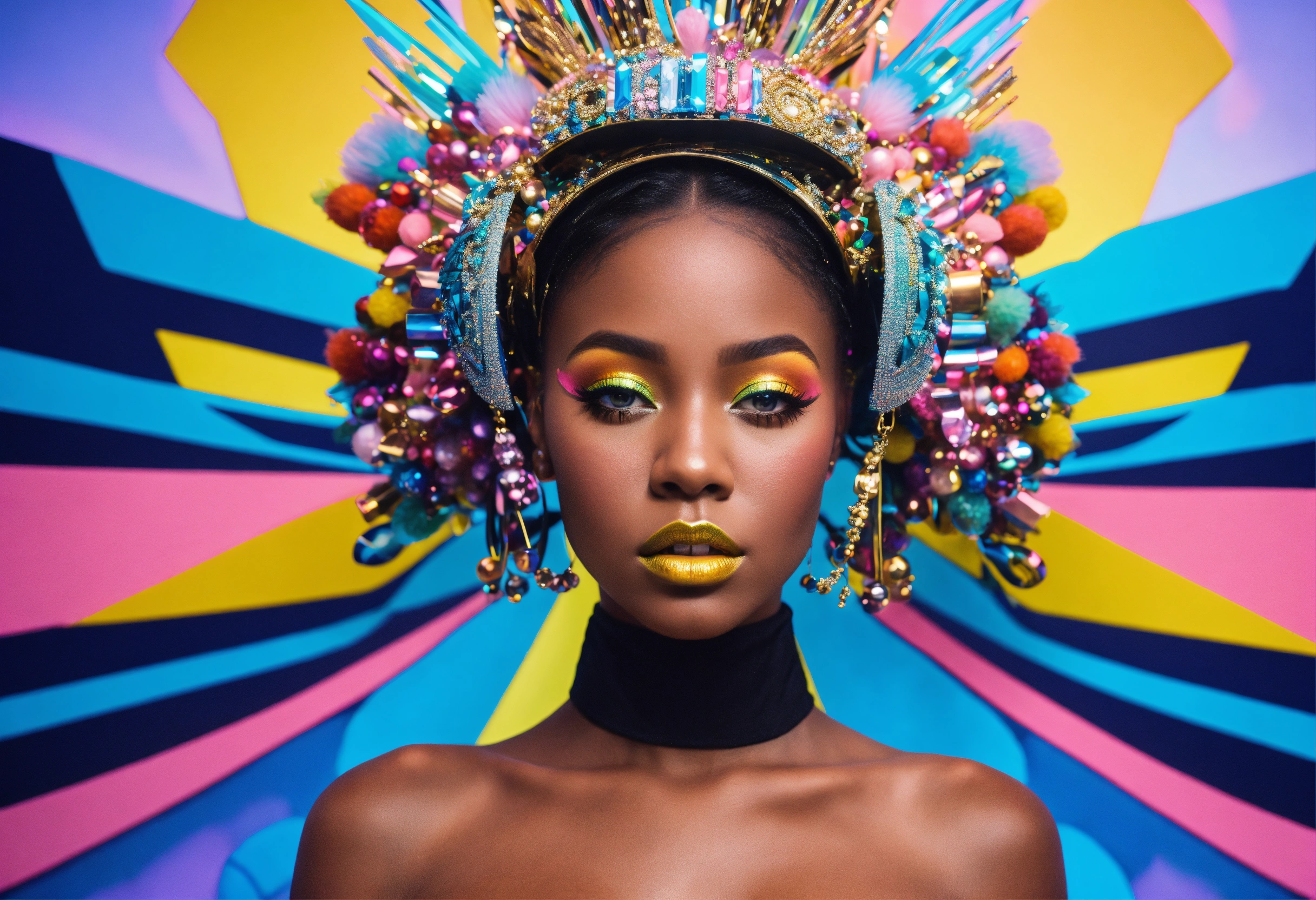 Lexica - A beautiful black female pop artist all pastel sleek ...