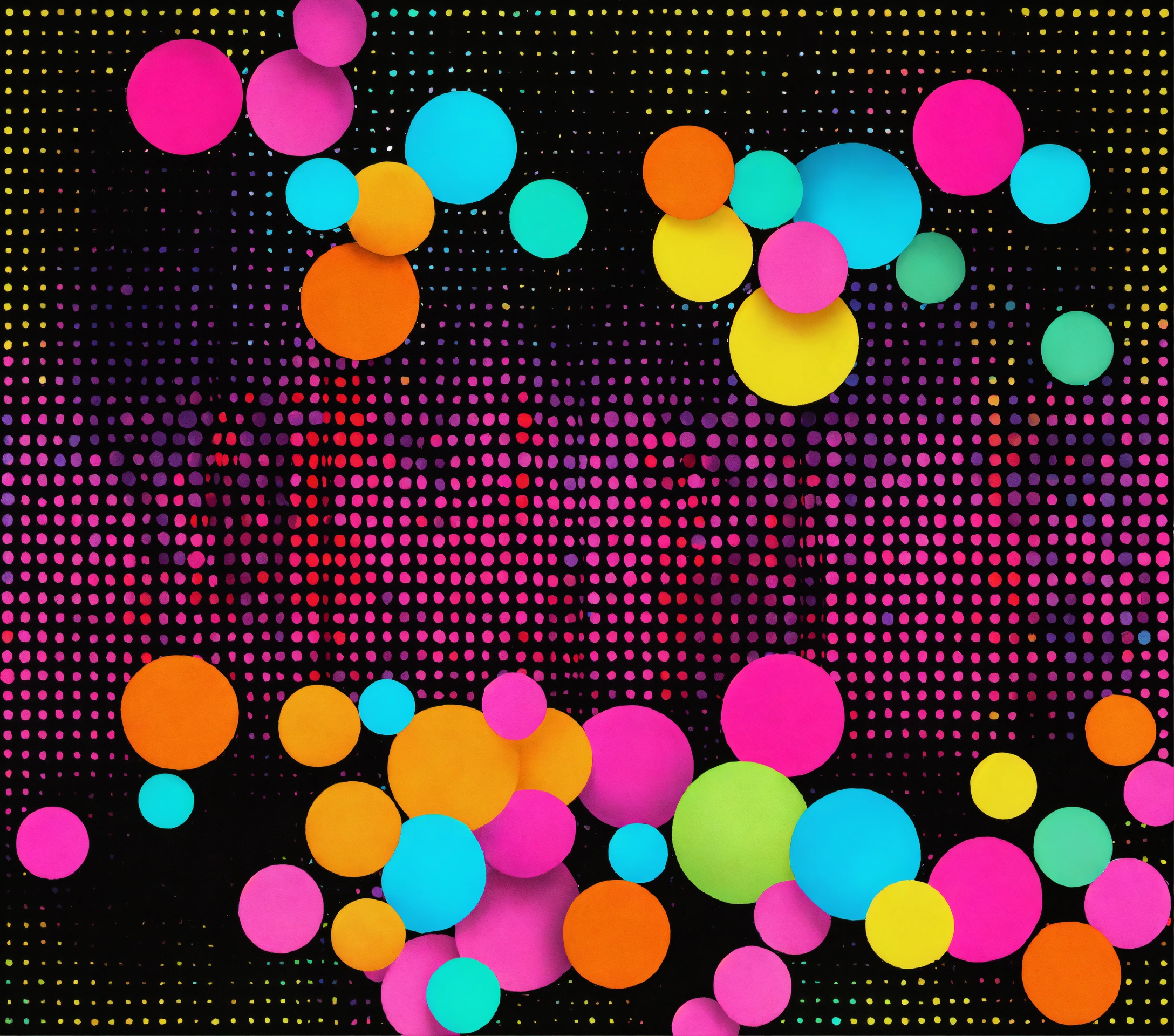 Lexica - Polka dot pattern background with tag in middle, neon colors ...