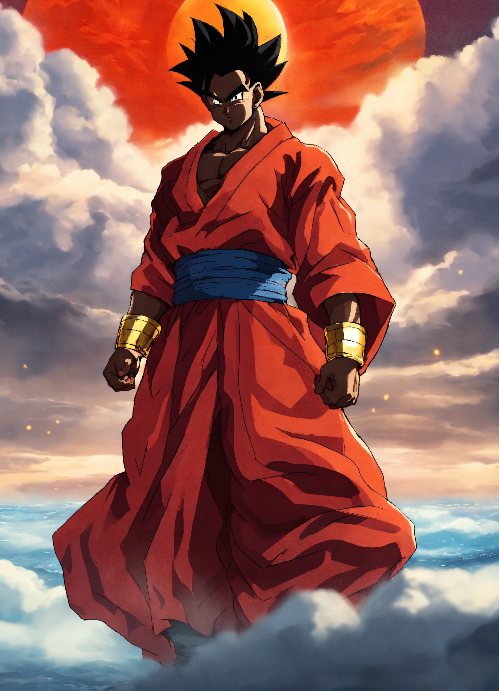 Lexica - Dragon Ball Z effects, Muscular African monk wearing red sage ...