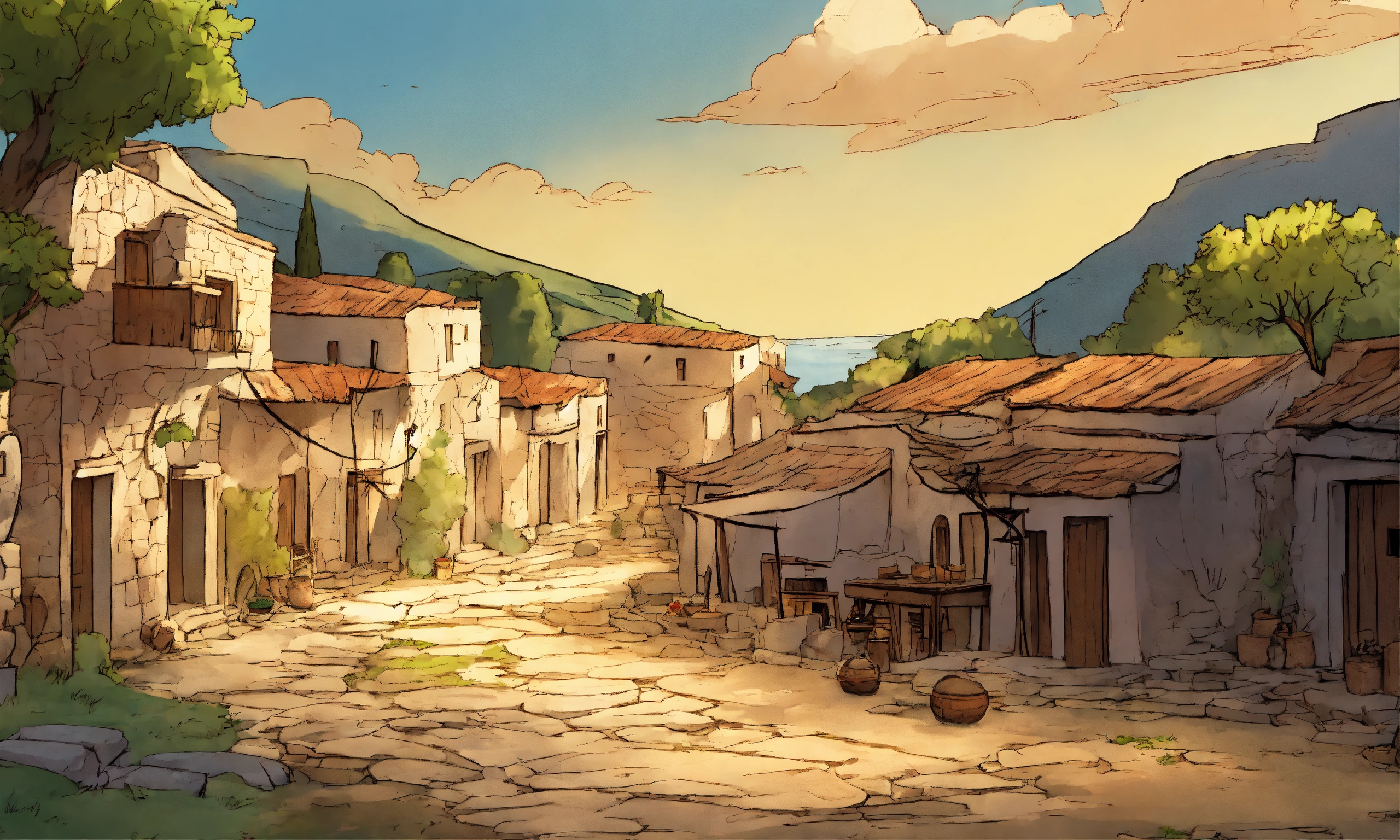 Lexica - Ancient greece village . comic