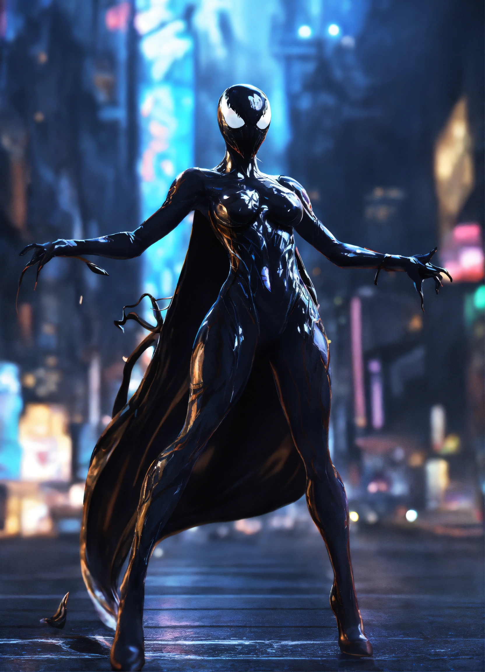 Lexica - Anime, goddess, venom symbiote, Blender, spectral vision, wide ...