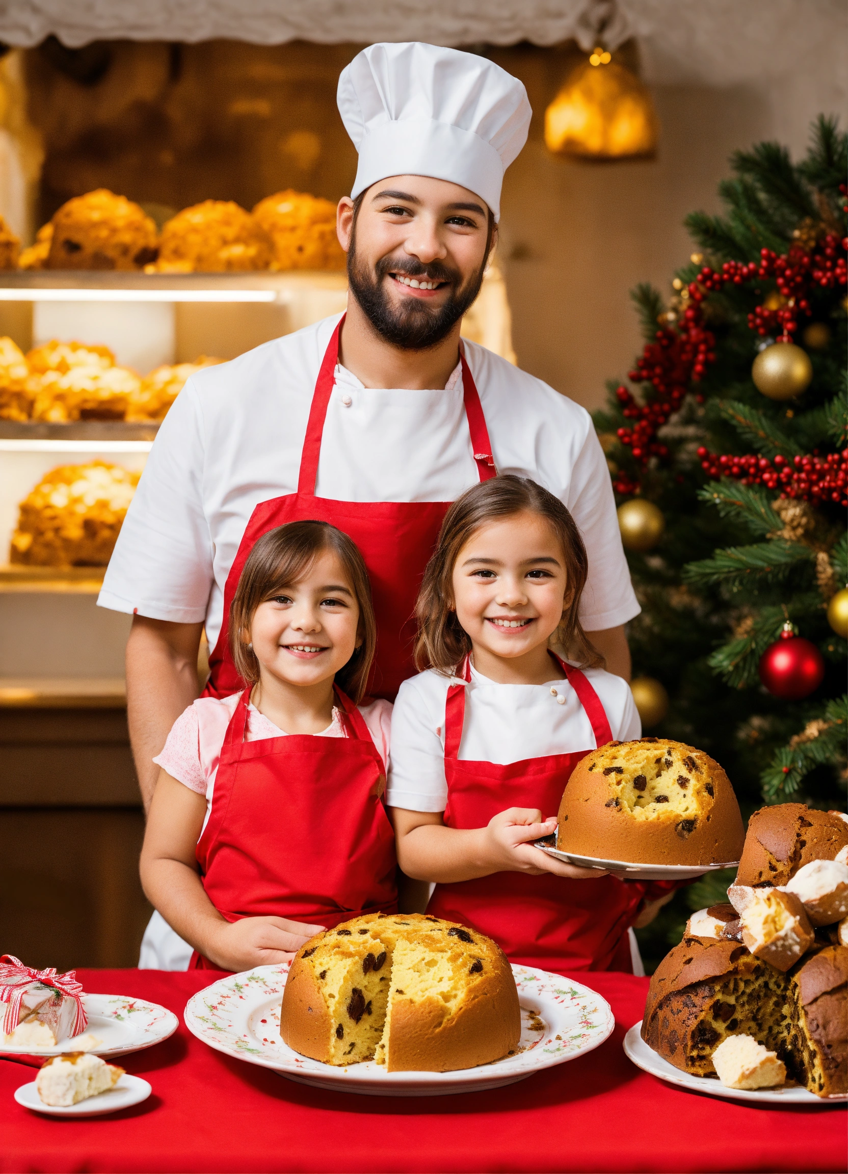 Lexica - Imagine celebrating at Christmas, a happy baker, dressed in a ...