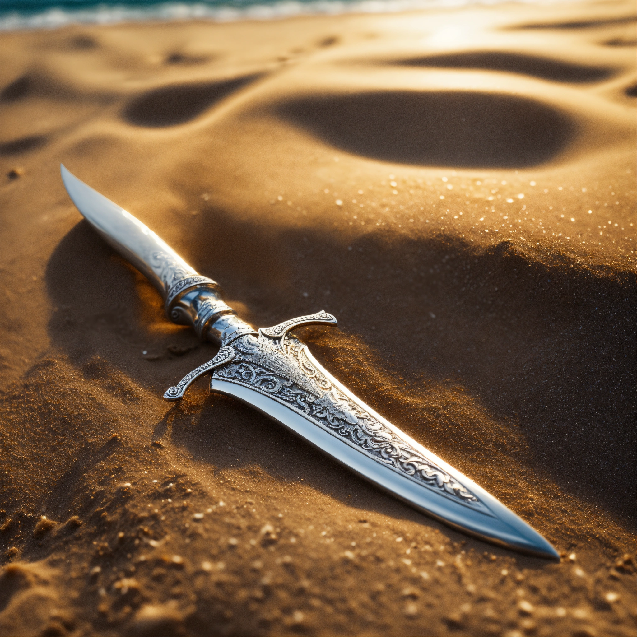 Lexica - 8k, picture of a narrow and delicate wavy curved dagger made ...