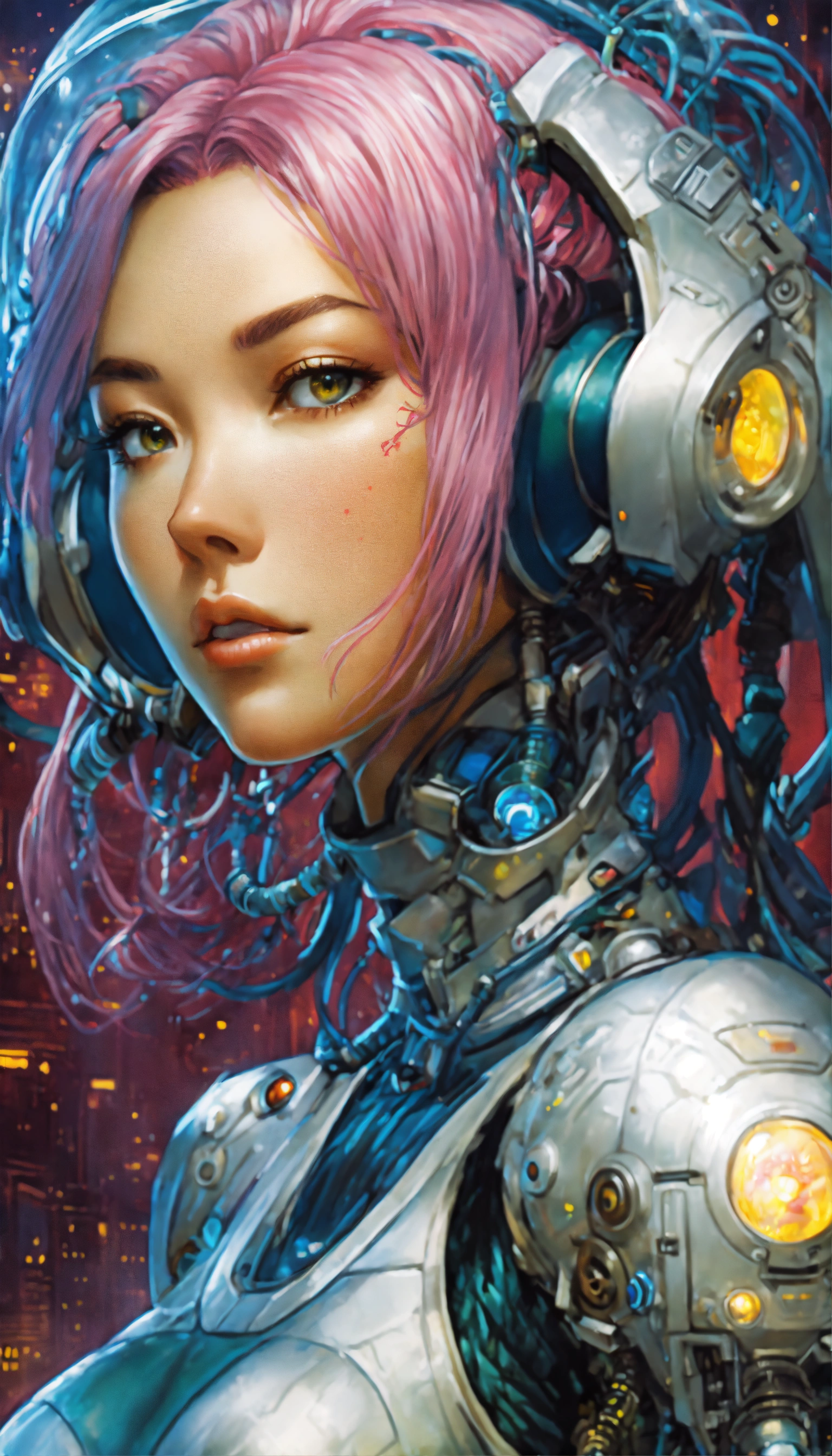 Lexica - 2000s dystopian alluring seductress cyborg with cosmic hair ...