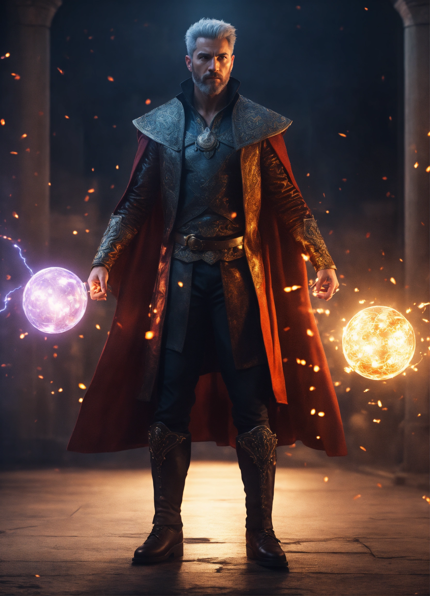 Lexica - A realistic full body portrait of a powerful male magus, mind ...