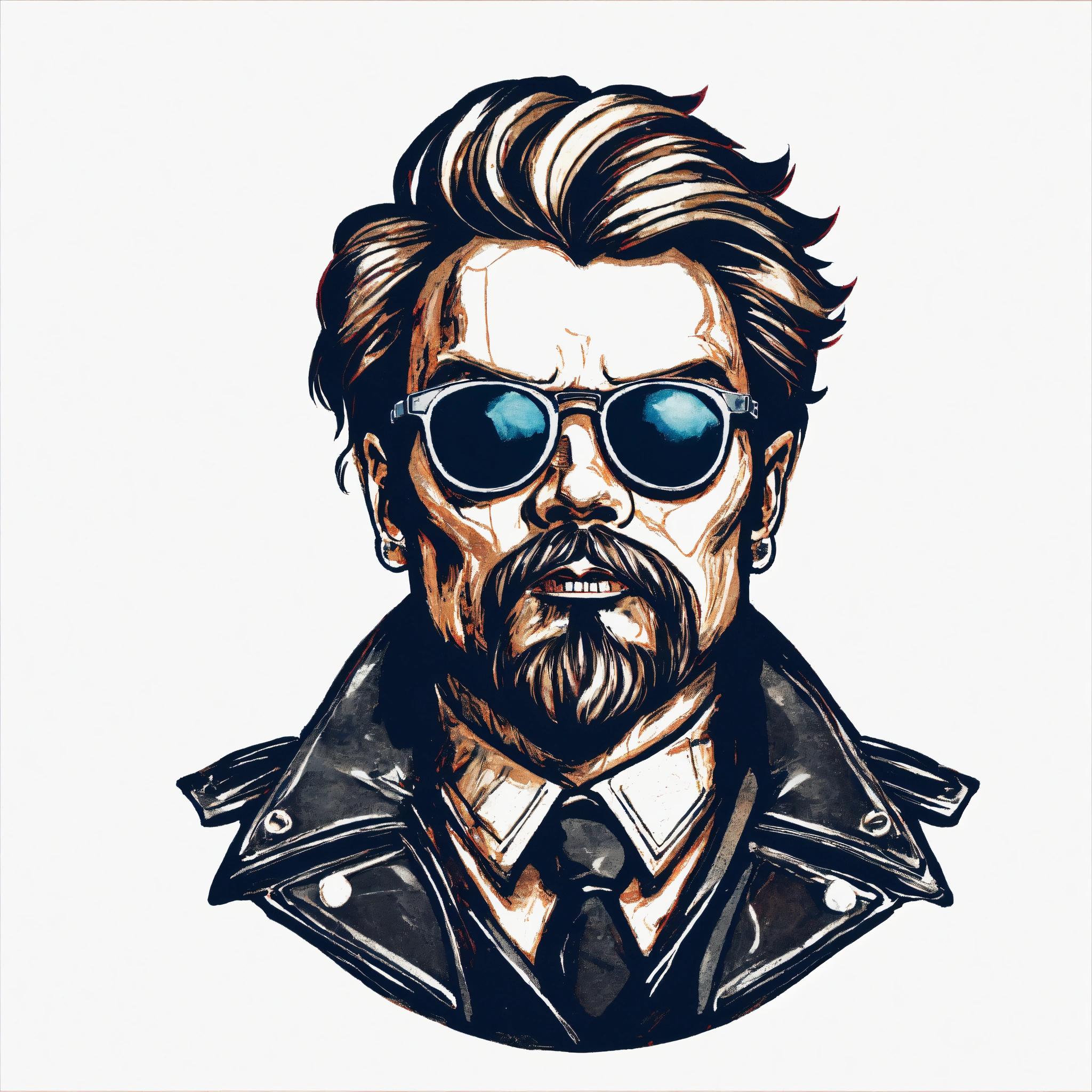 Lexica - Illustration of a cool Lenin in a rocker avatar, donning ...