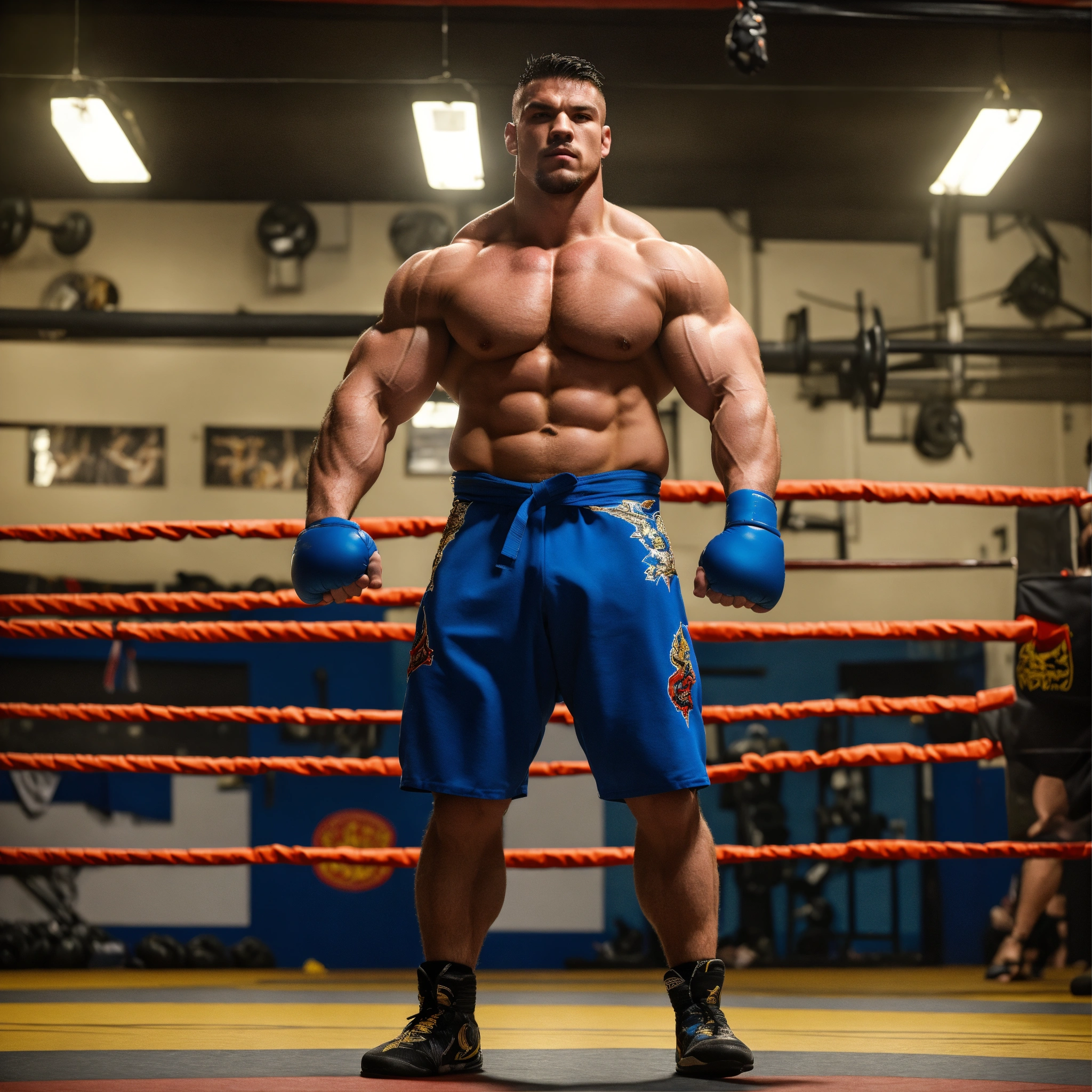 Lexica - 30-year-old wrestler with big muscles in a dojo, bodybuilder ...