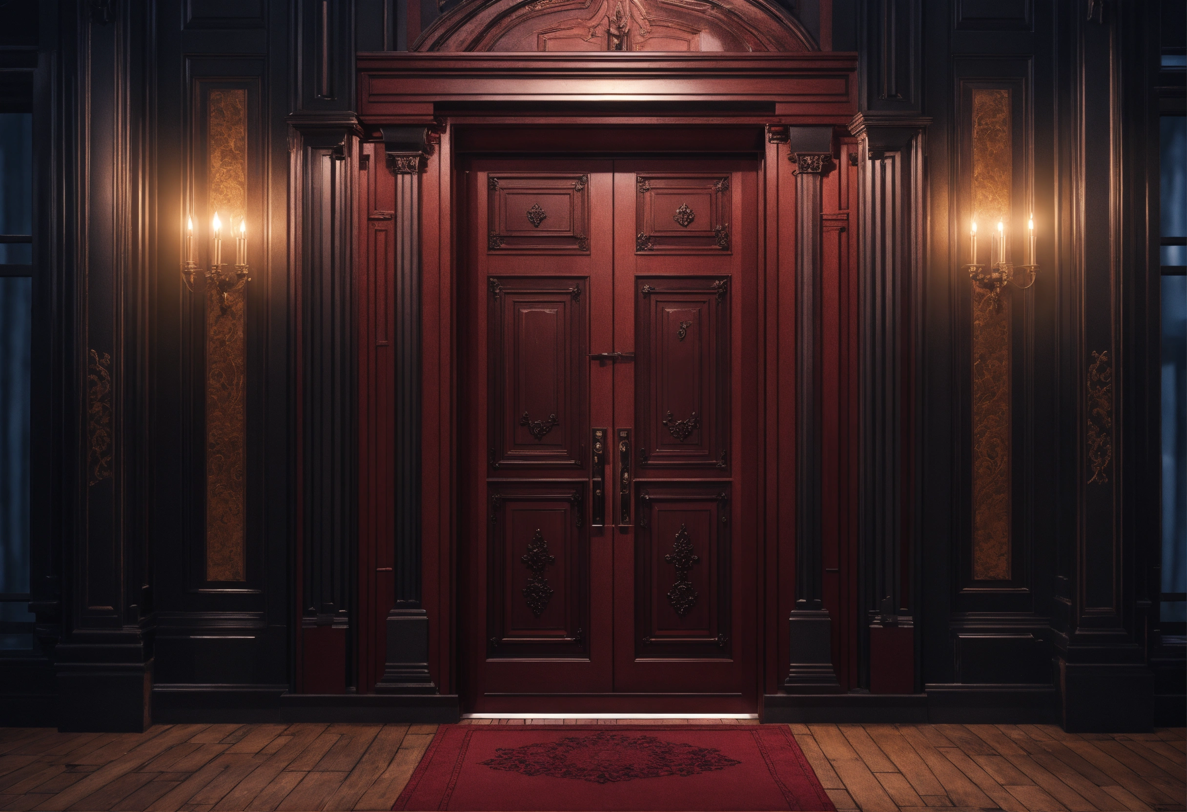 Lexica - A dark modern vampire mansion door