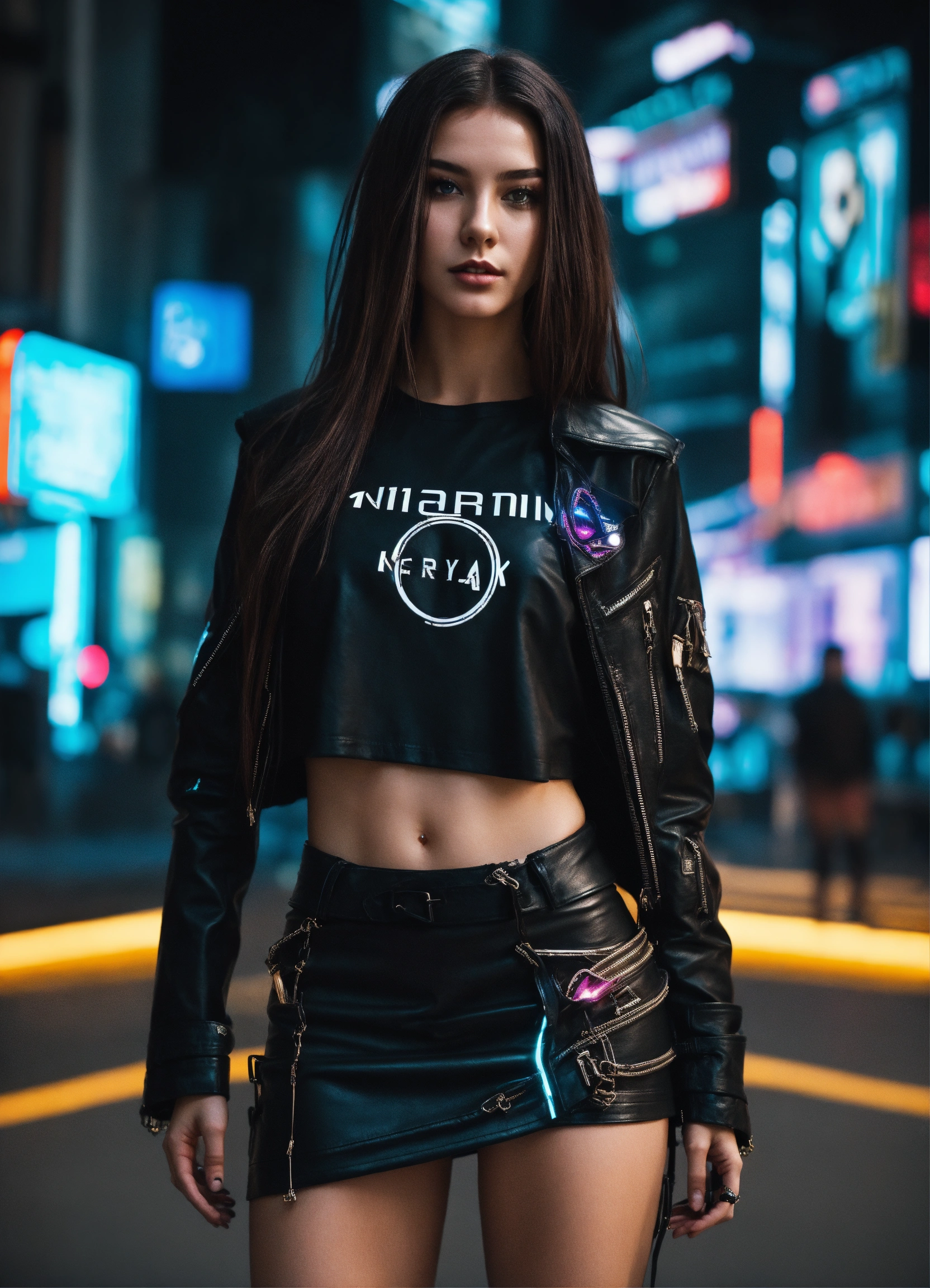 Lexica - Cyberpunk style, fashion beautiful european girl on cyberpunk ...