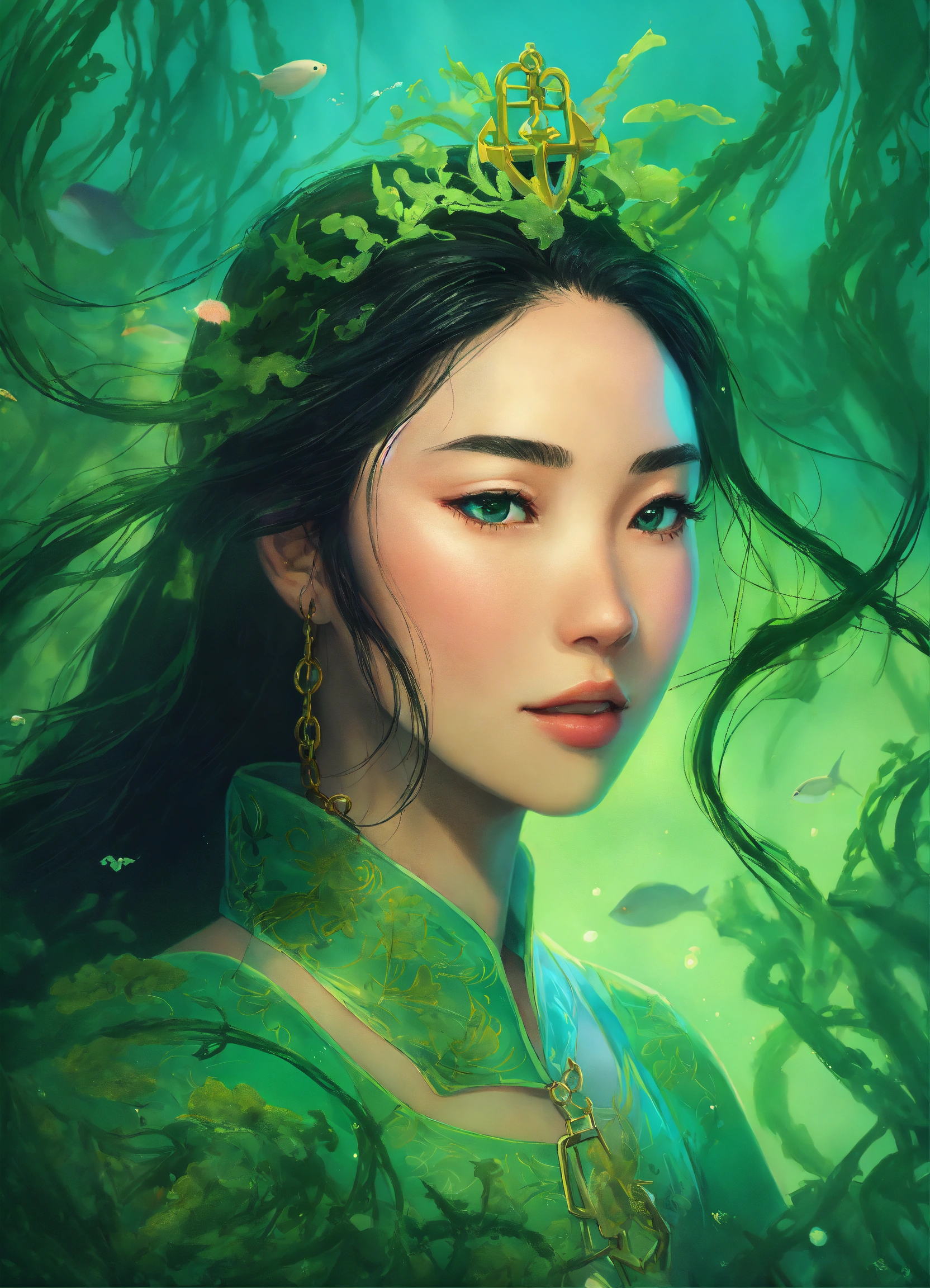 Lexica - *surreal*portrait of happy disney princess mulan pcovered in ...