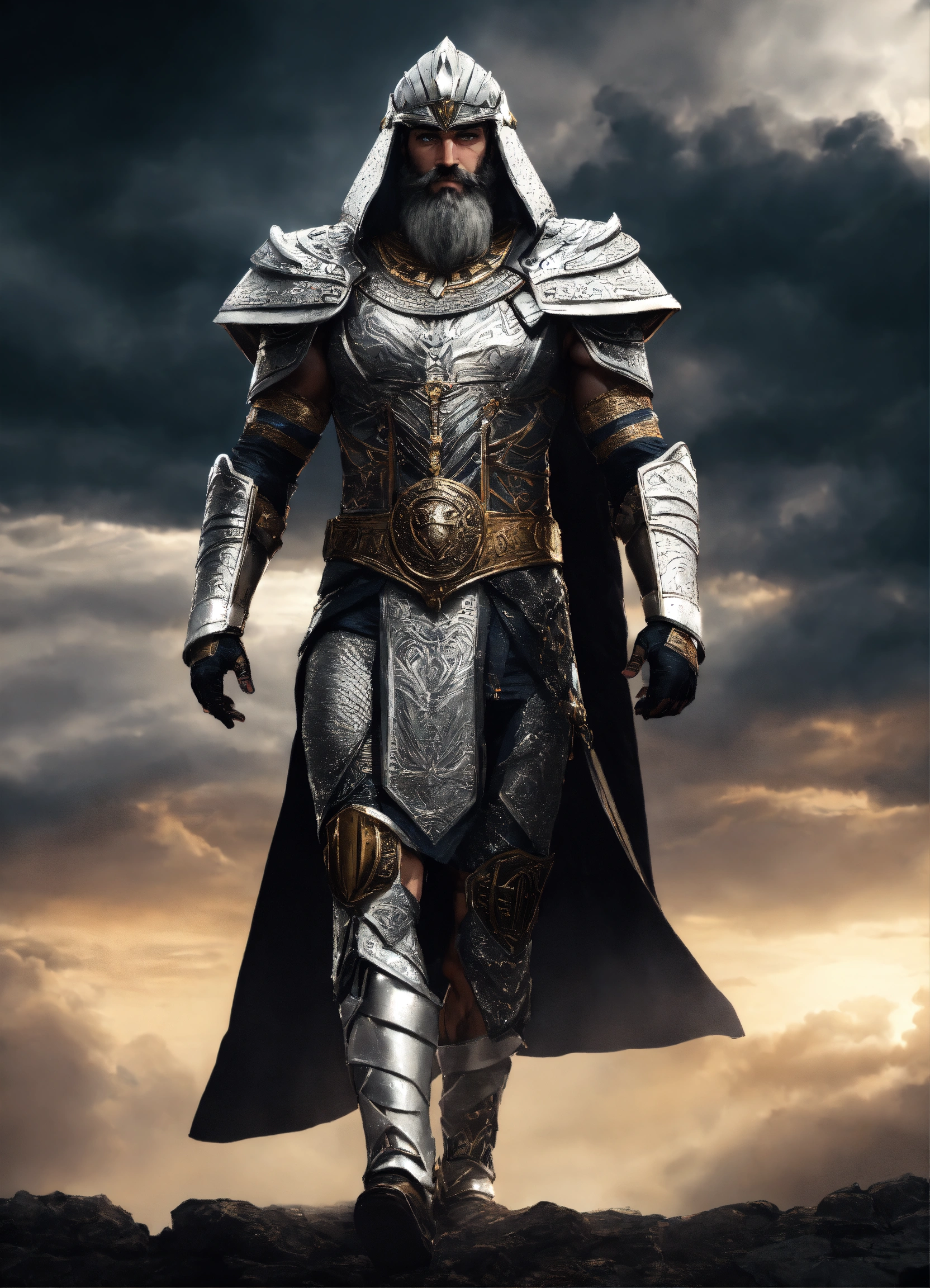 Lexica - Well groomed bearded man, a strong handsome white god wizard ...