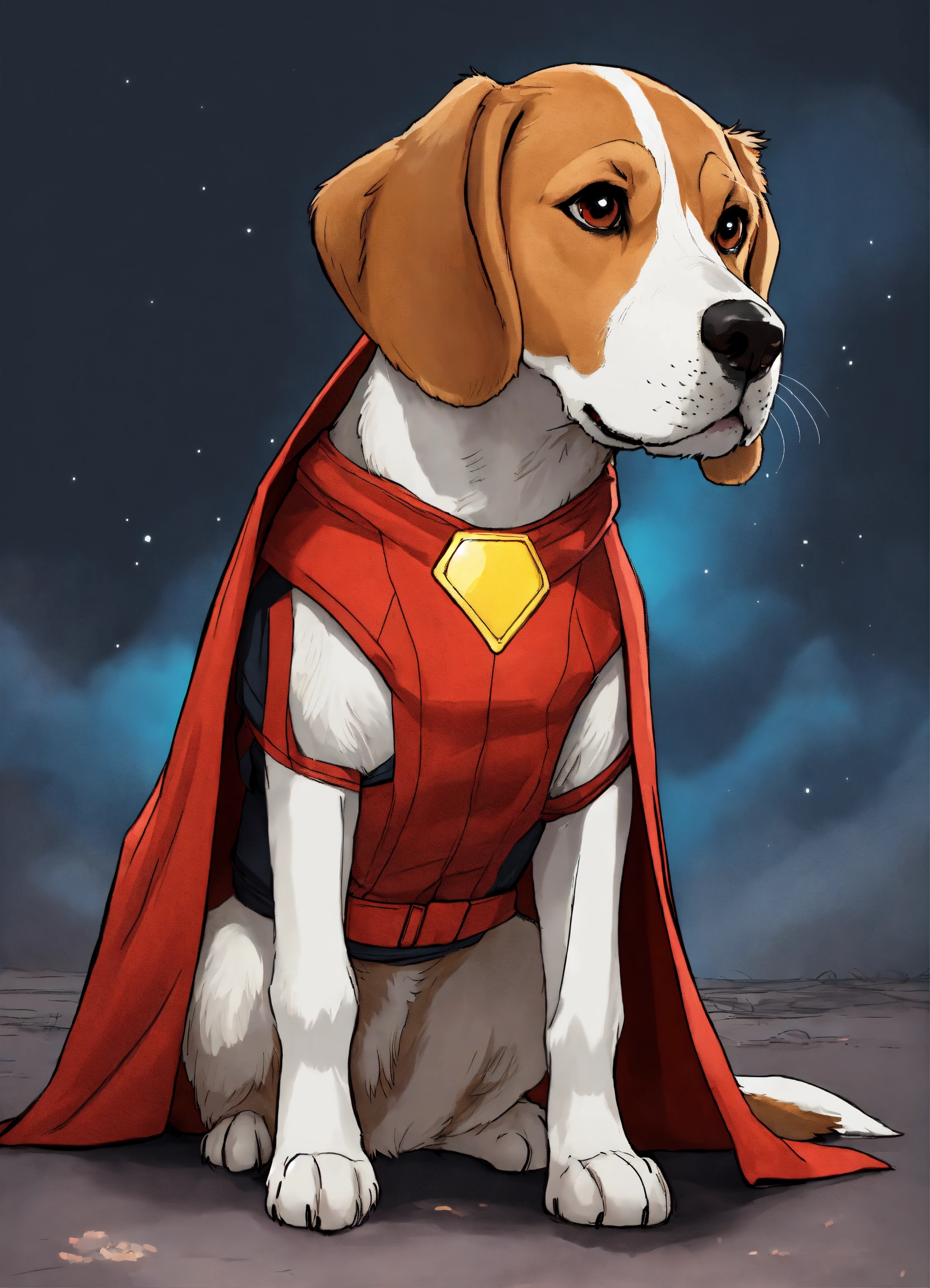 Lexica - I would like a manga style cartoon of a beagle super hero with ...