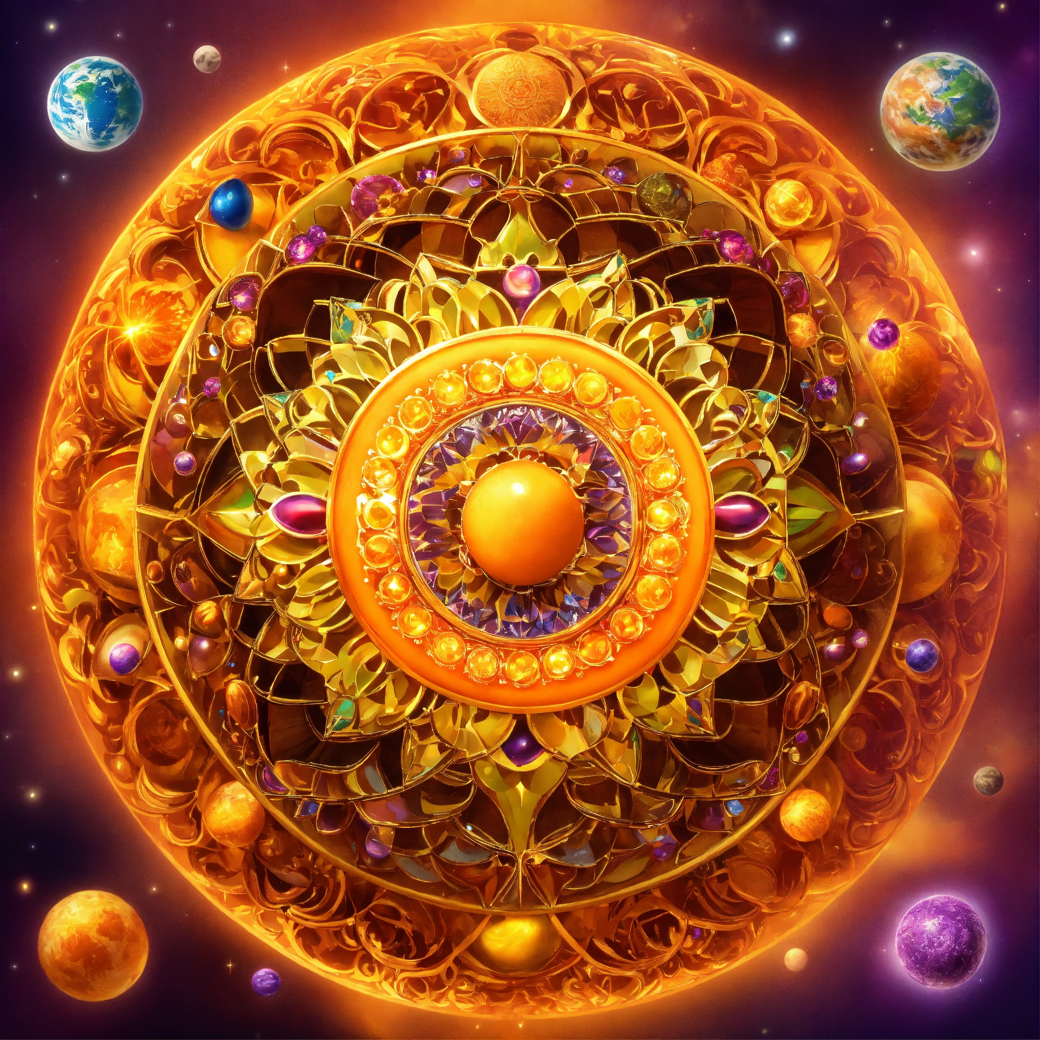 Lexica - Mandala, mandala, Mandala with multiples planets, clouds ...