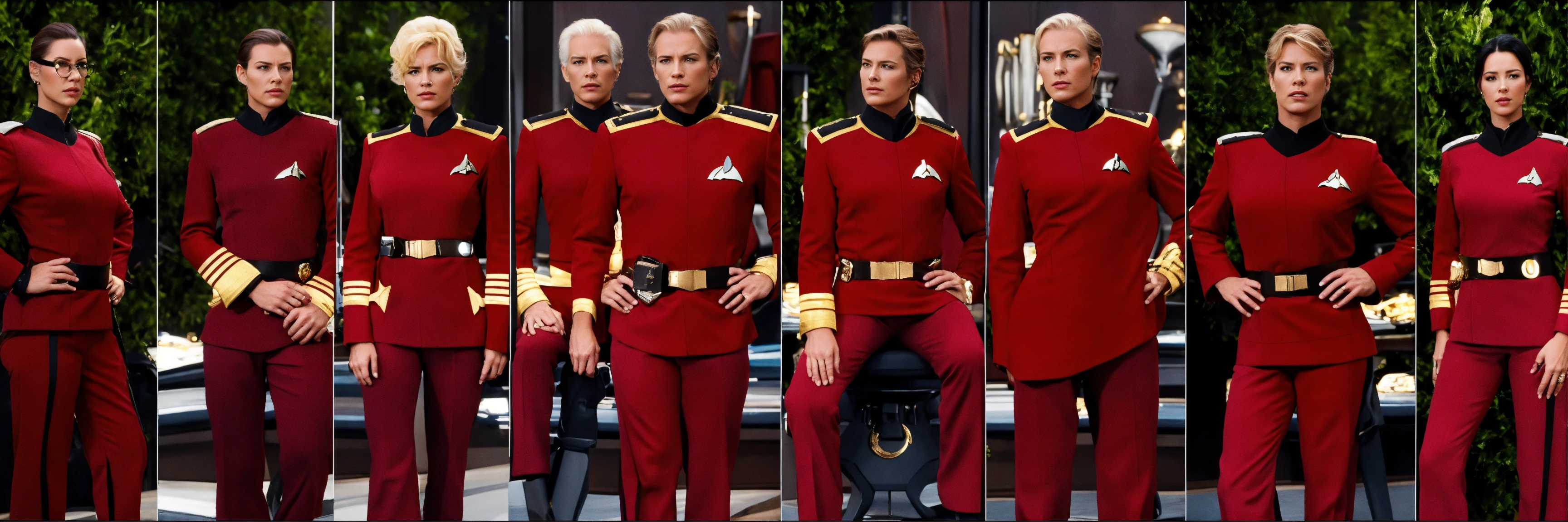 Lexica - Create an image depicting the crew of a Starfleet ship. The ...