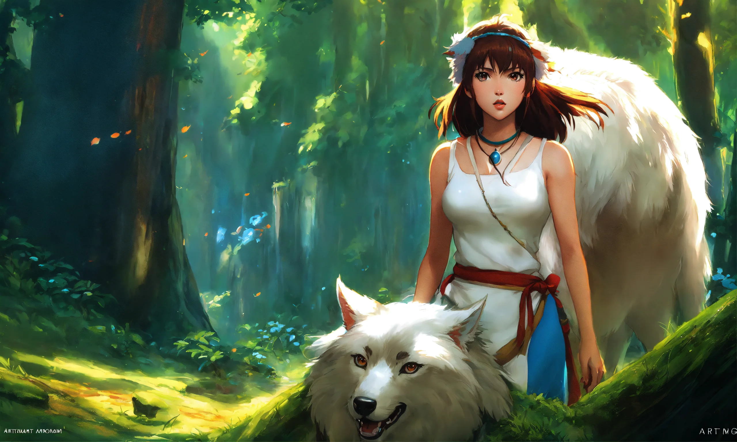 Lexica - Anime illustration of Princess Mononoke from Studio Ghibli, by ...