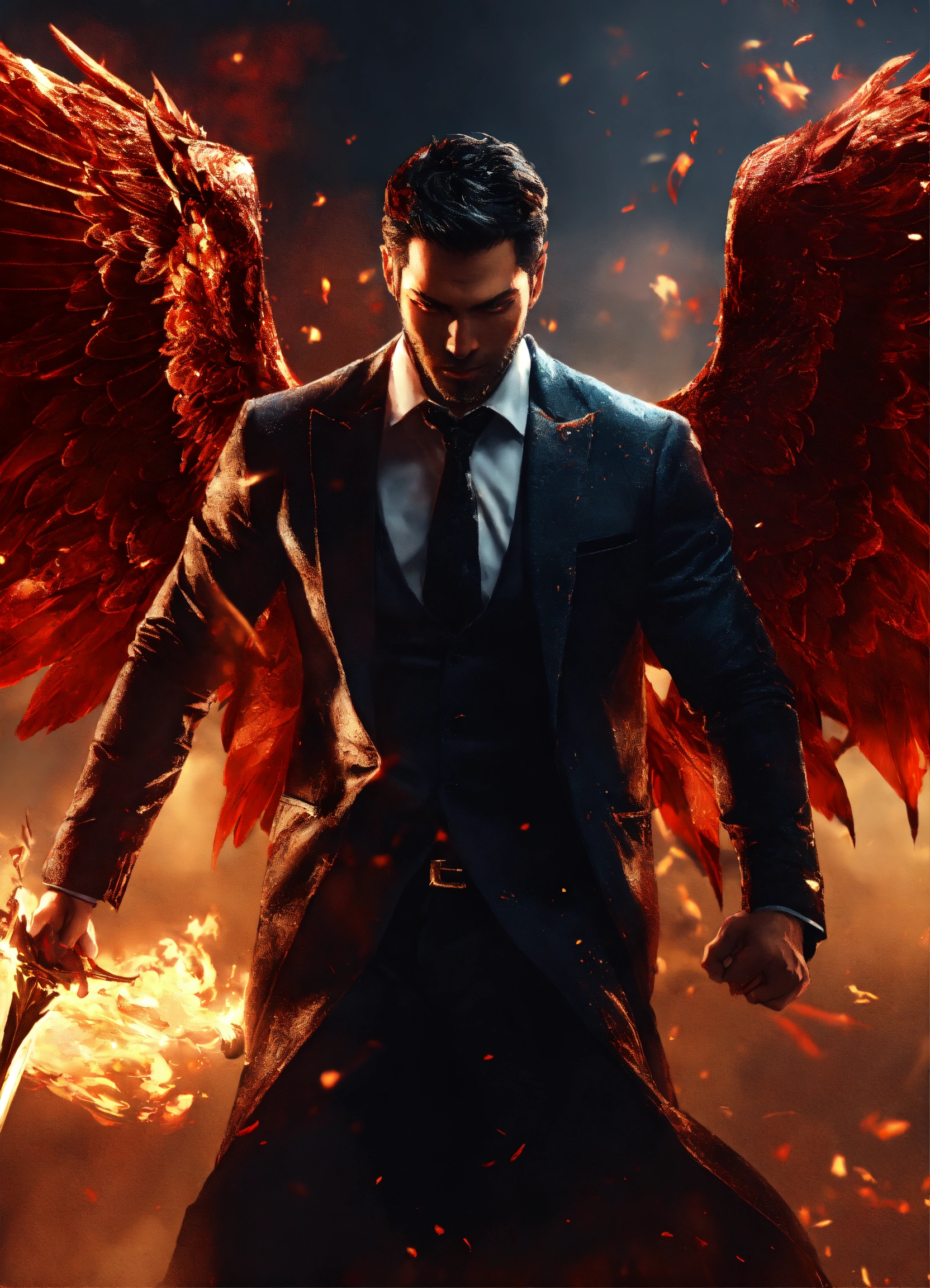 Lexica - Lucifer fighting, cinematic, 8k