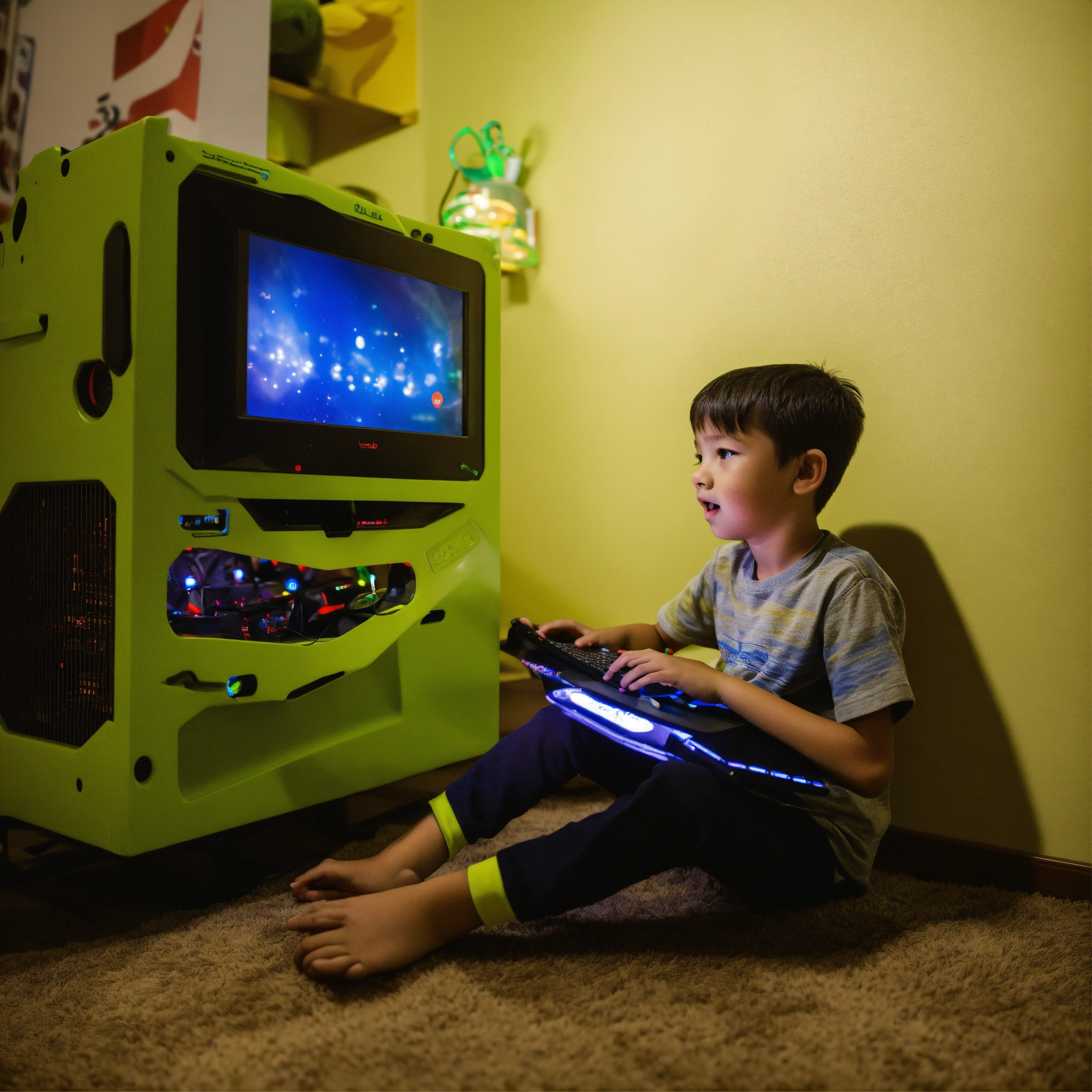 Lexica - A child playing computer games