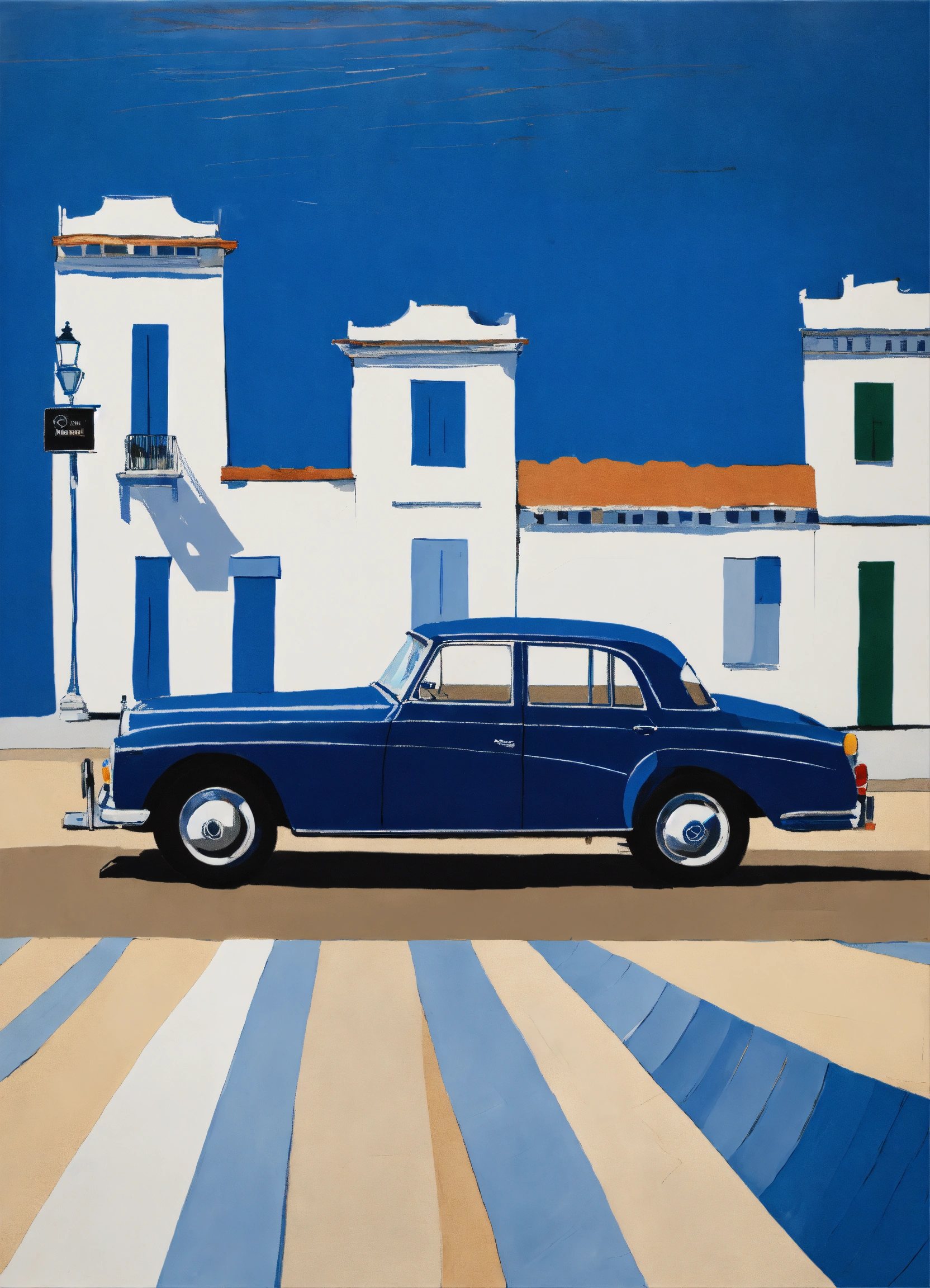 Lexica - Flat paper collage by Henri Matisse depicting a car like old ...