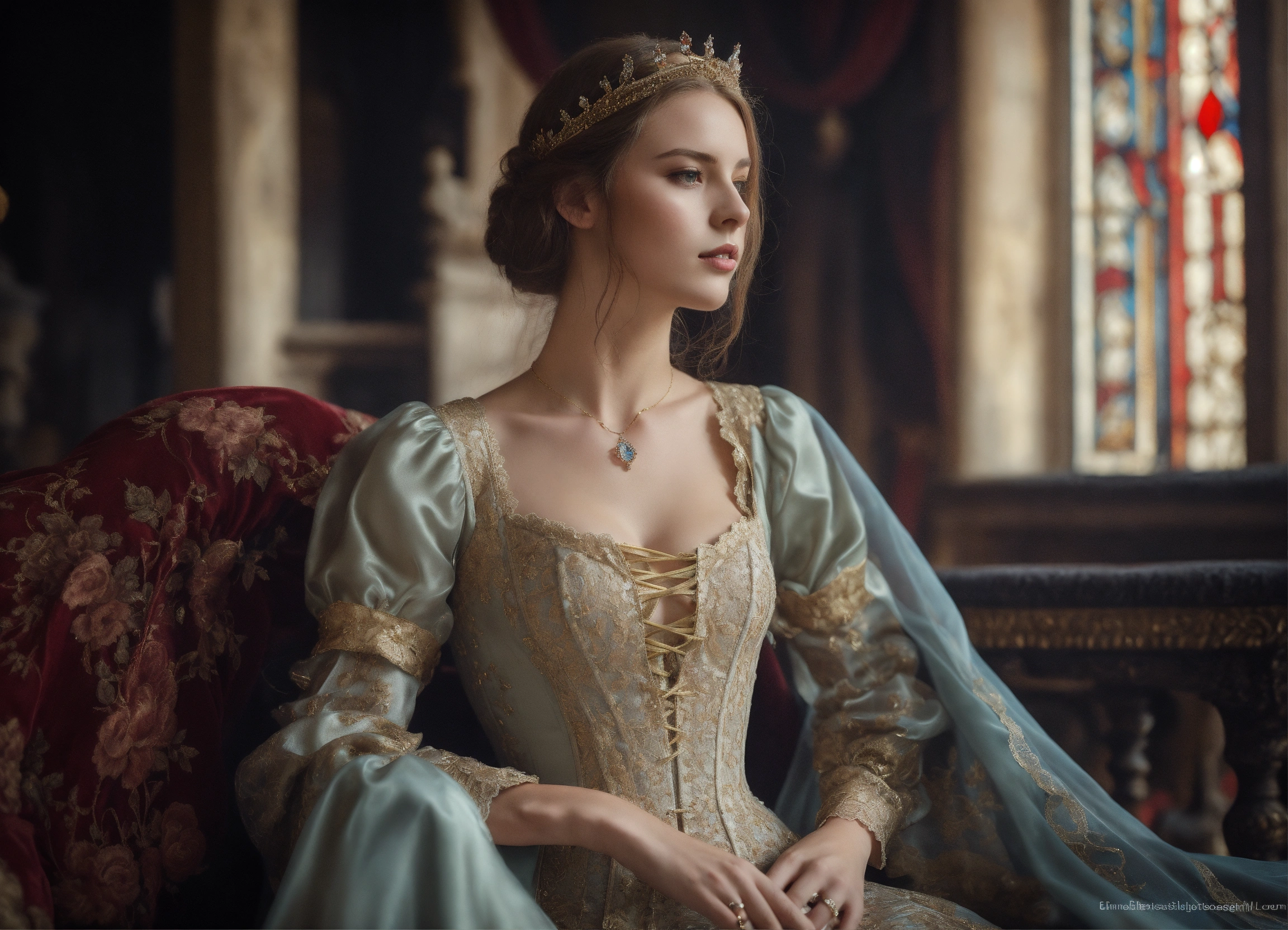 Lexica - Fine art portrait photography, medieval setting, full body ...