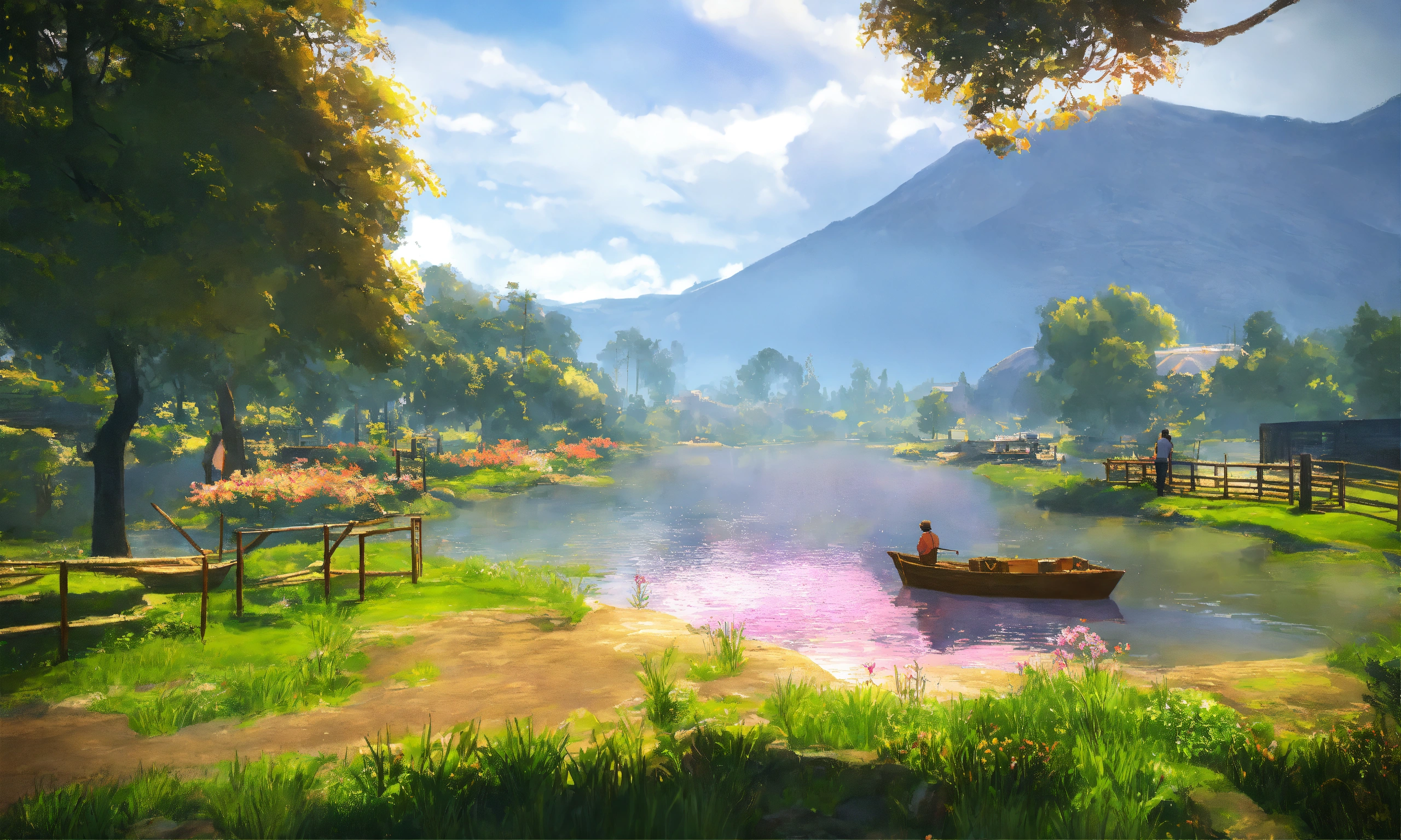 Lexica - The river, showcasing the idyllic setting animated