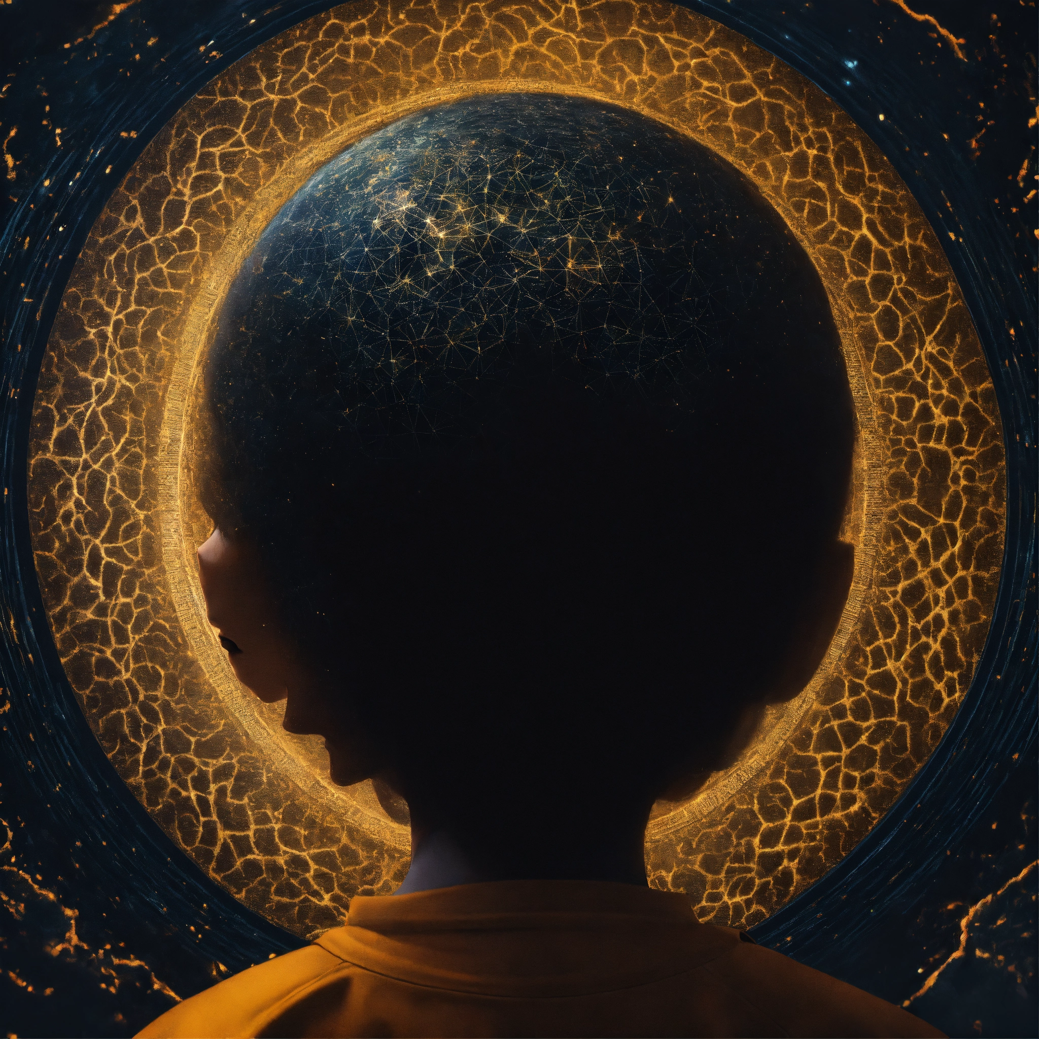 Lexica - A child wearing a stunning vantablack suit in the back of my ...