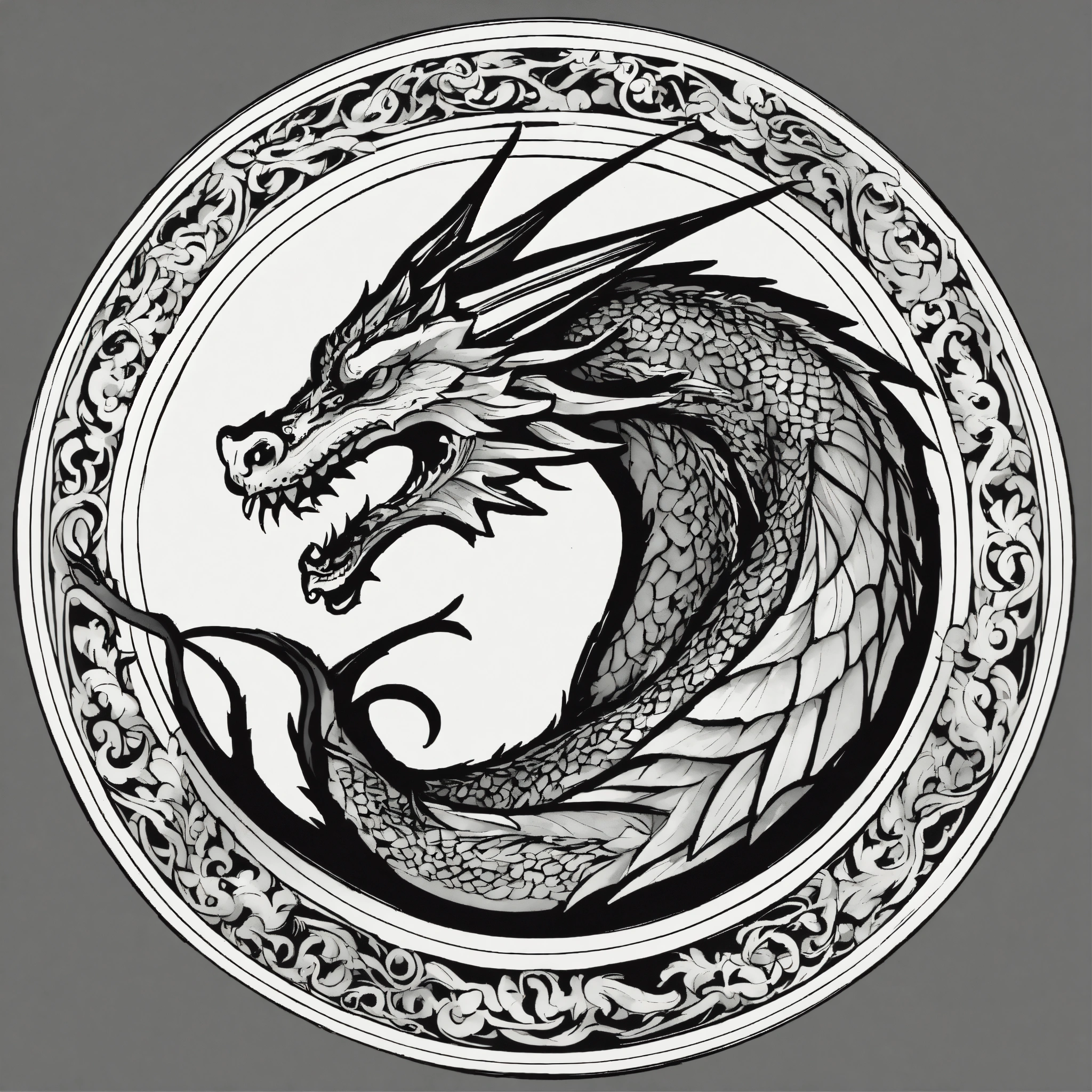 Lexica - Minimalistic dragon biting itself in the form of a ring by the ...