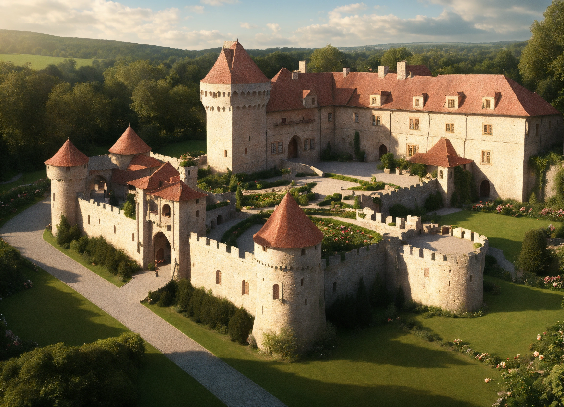 Lexica - Ultra realistic, photorealistic, bird's eye view of a small ...