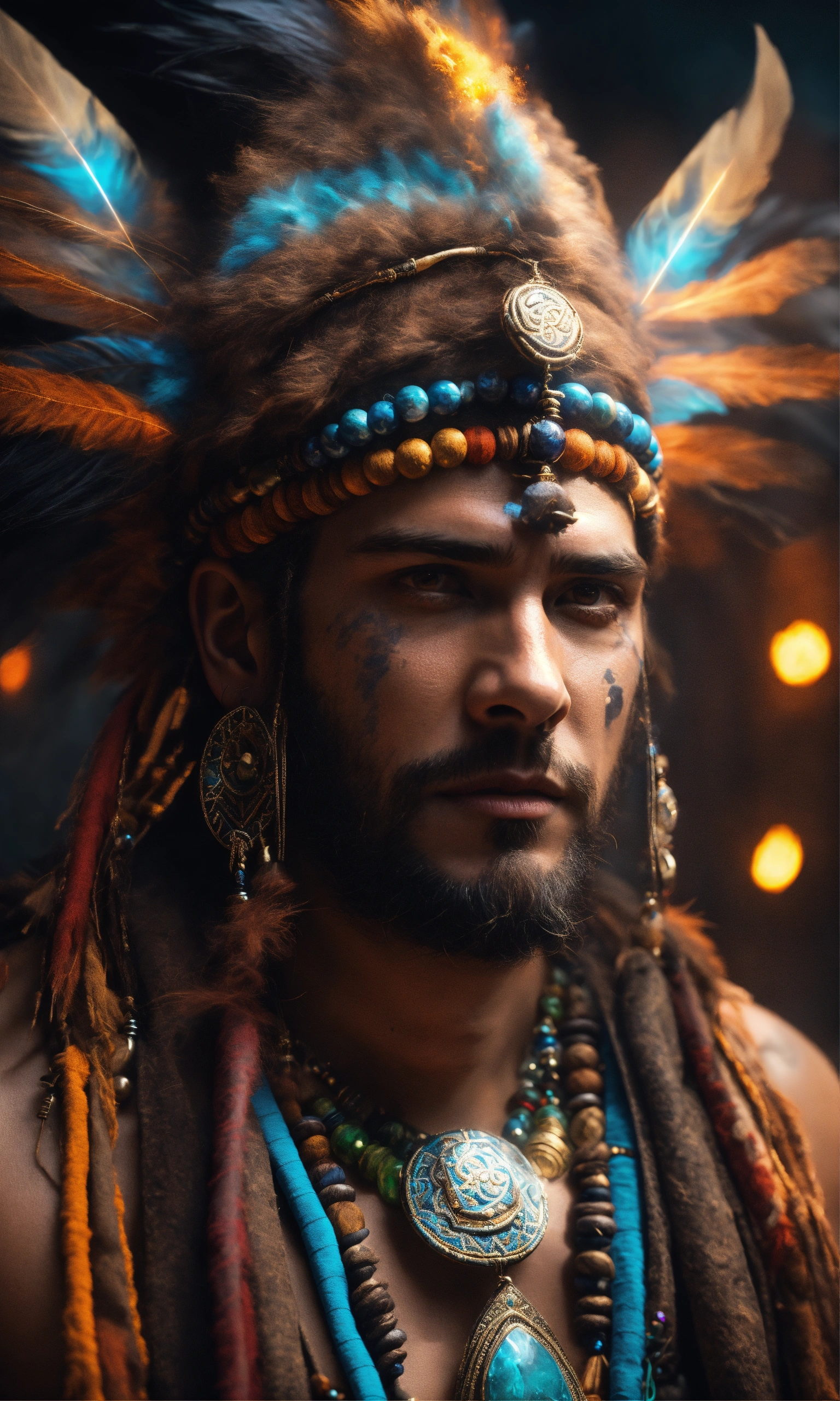 Lexica - Man spirit realistic 4k shaman magic energy