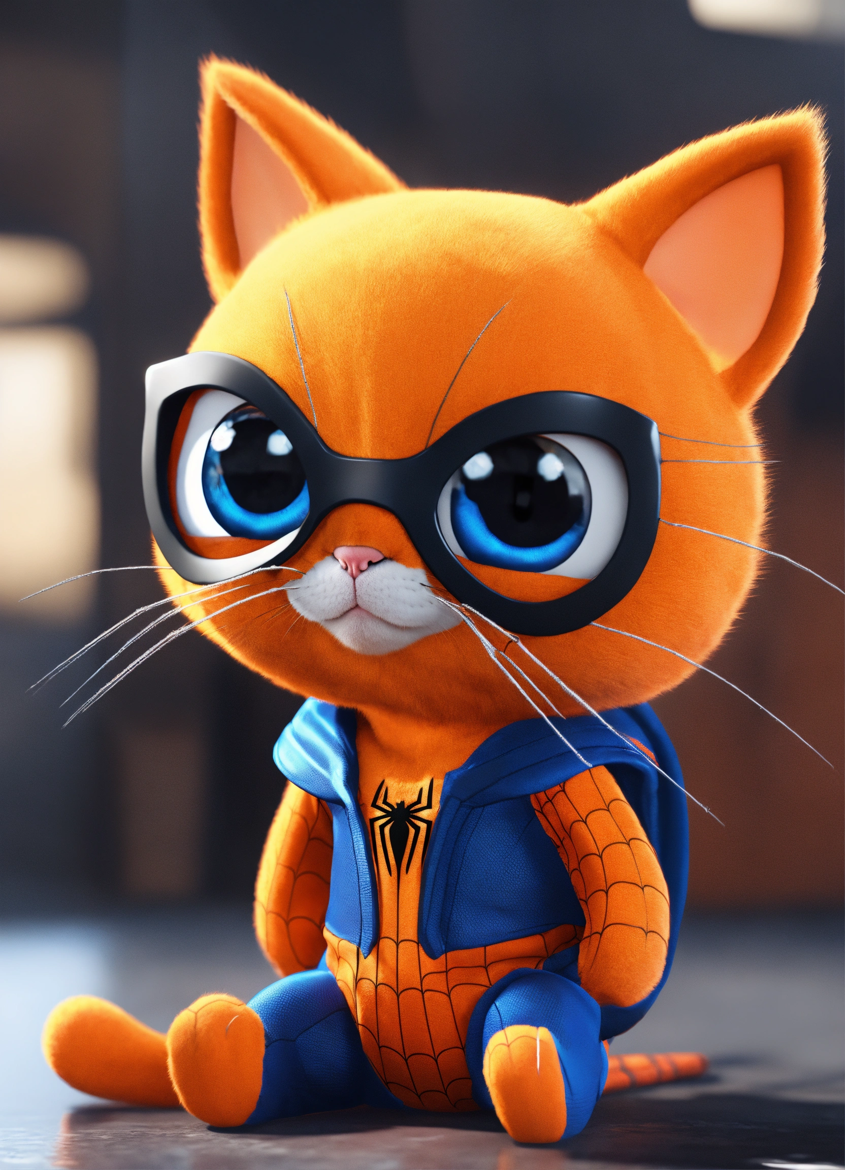 Lexica - Spiderman but orange cute cat, unreal engine render, 8k