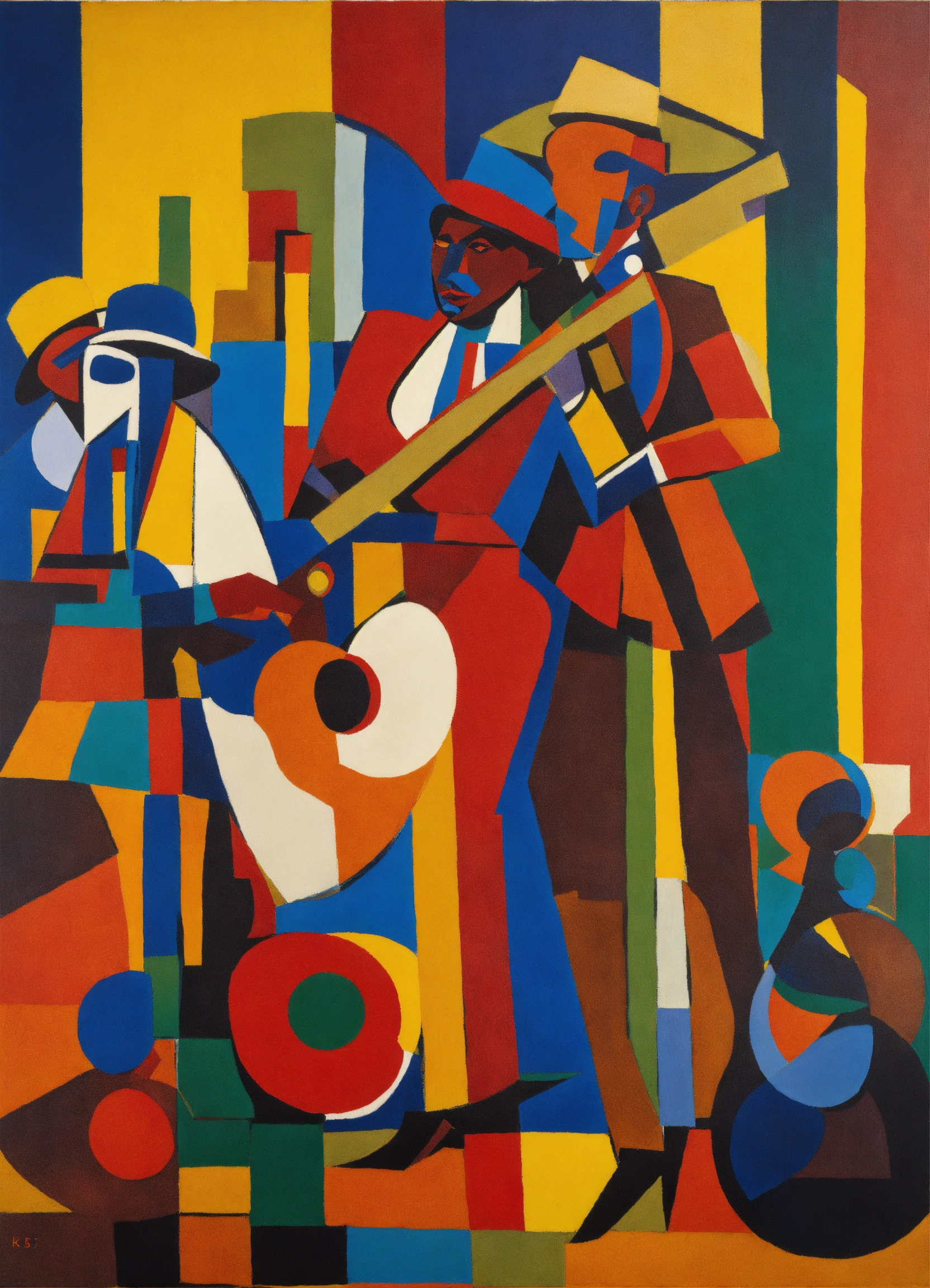 Lexica - Orphist painting of African American jazz ensemble, vibrant ...