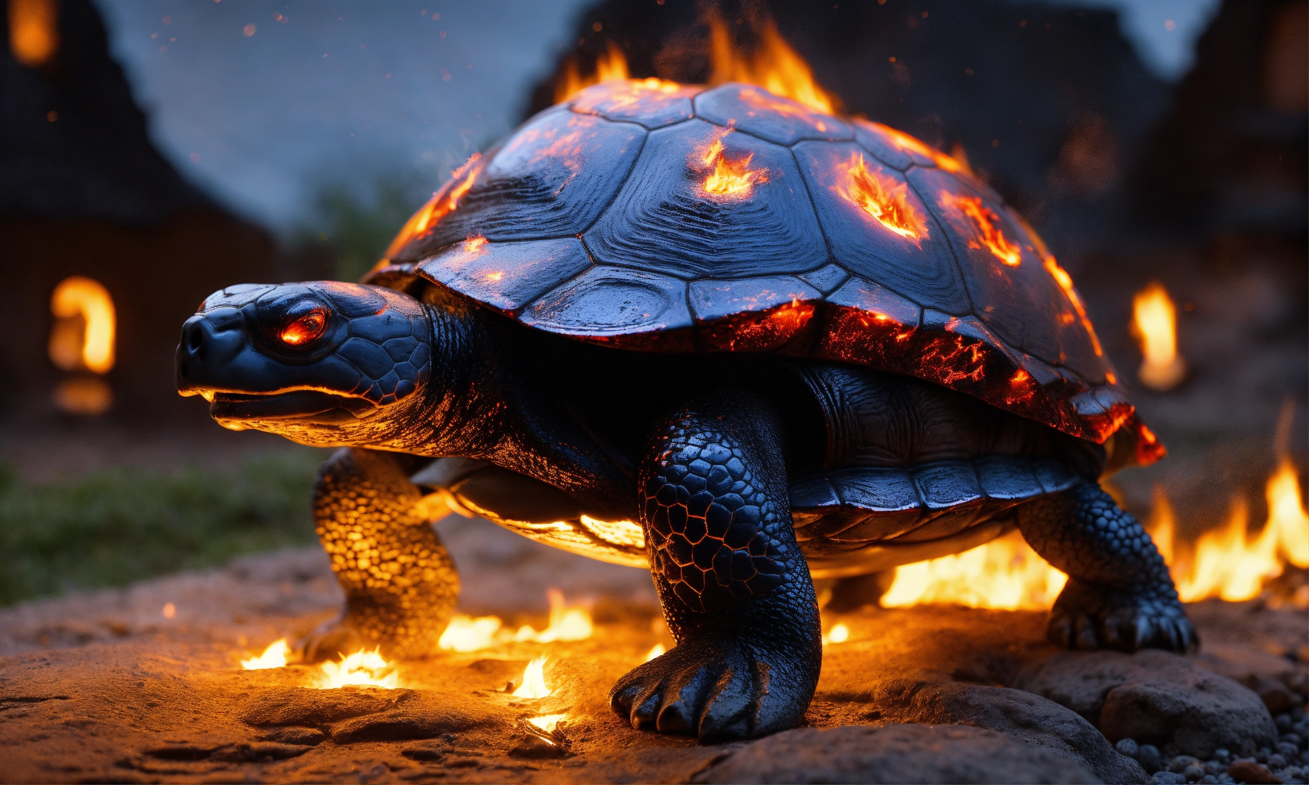 Lexica - Fire elemental turtle, a turtle made entirely of flames and ...