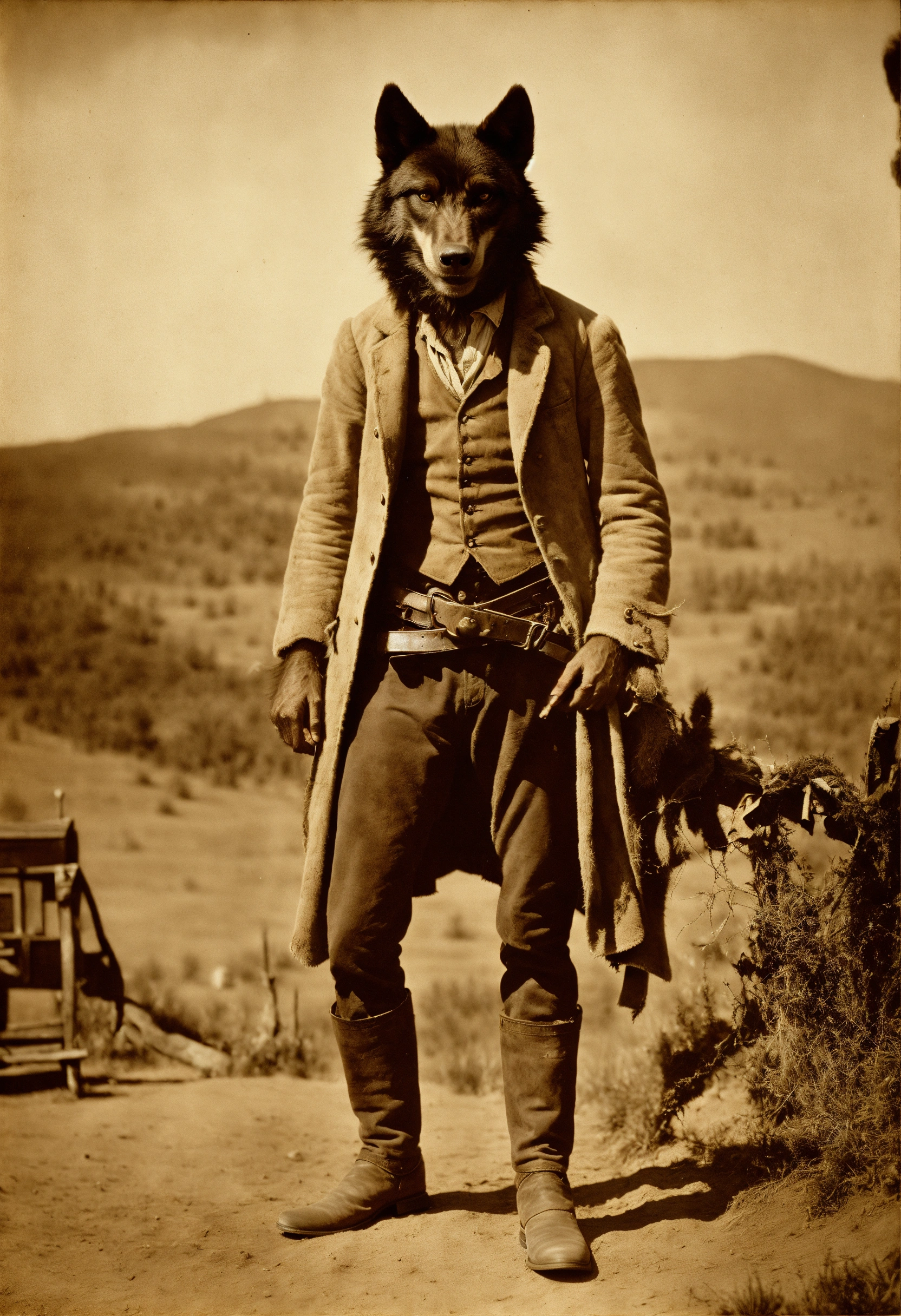 Lexica - Werewolf ,wild west, 1800s photo