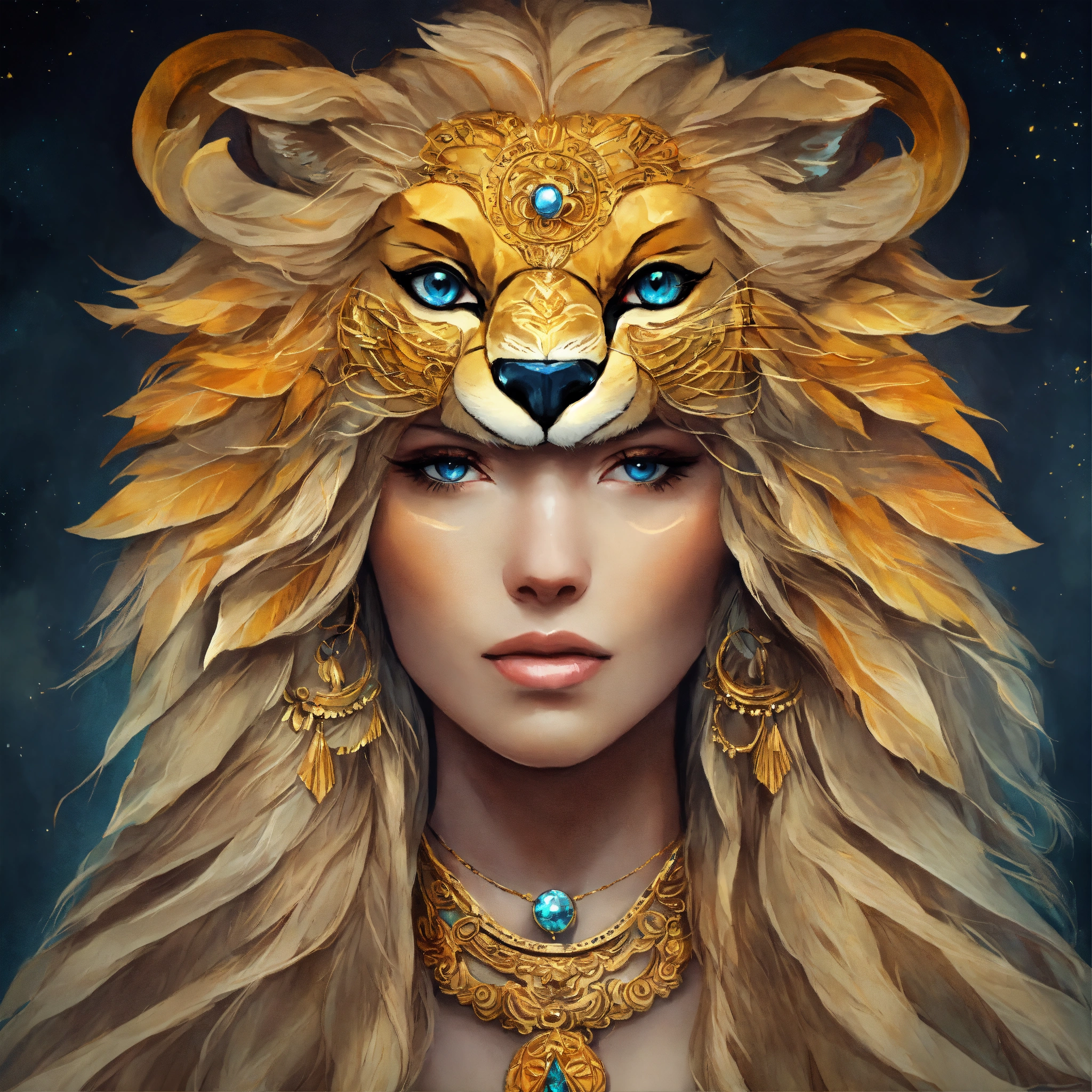 Lexica - Woman and animal spirit, norse mythology, lion spirit with ...