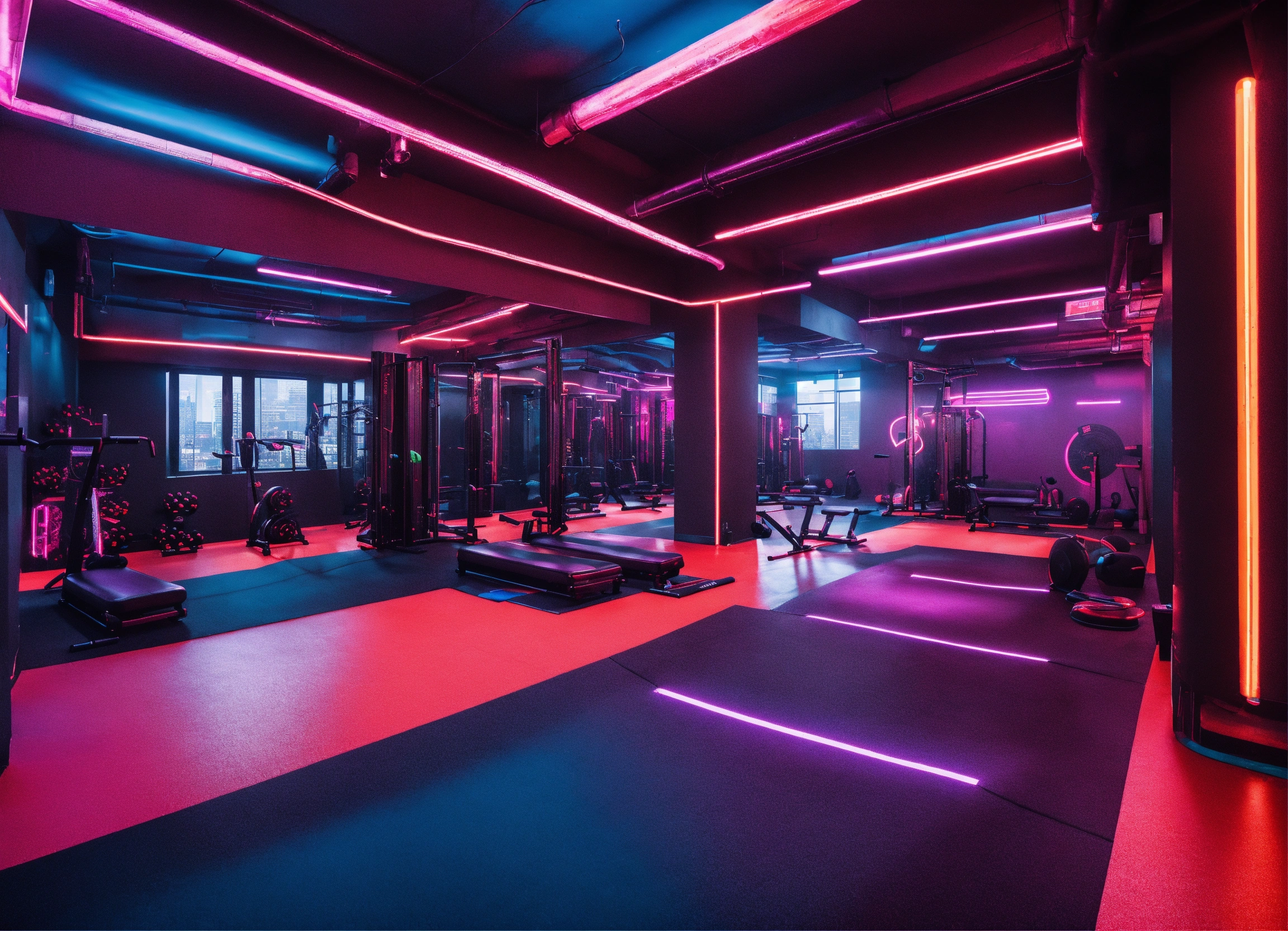 Lexica - Introducing the "NeonFlex Gym," a cutting-edge fitness ...