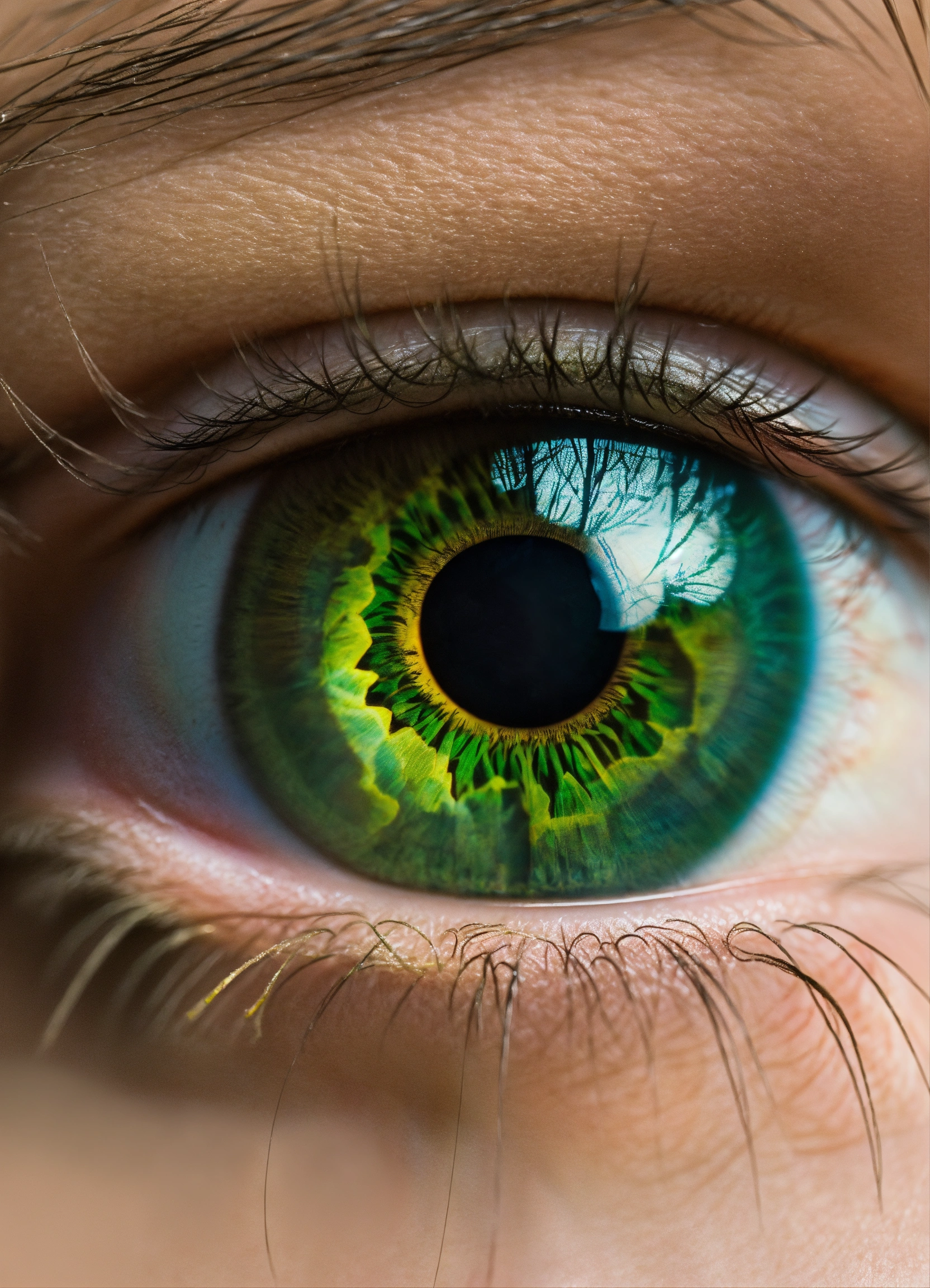 Lexica - Lateral view of an eye with a green iris