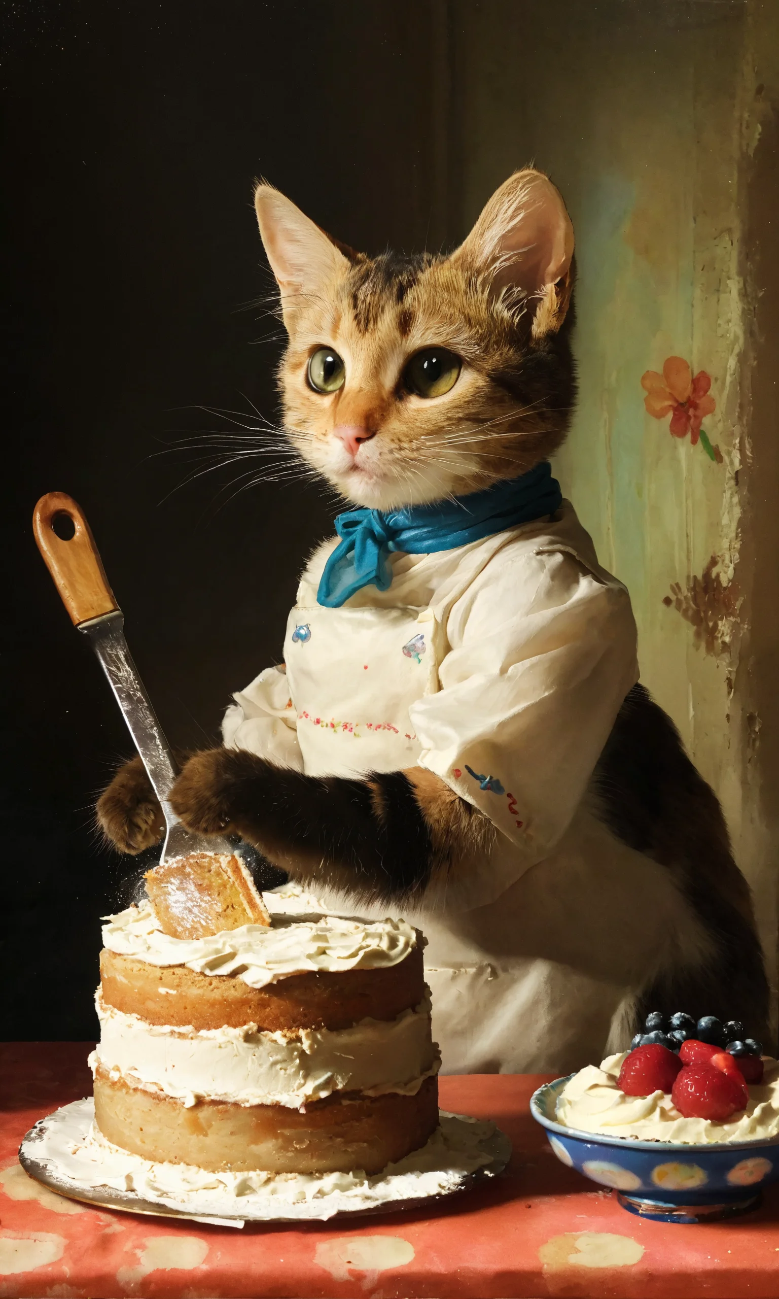 Lexica - Cat baking a cake