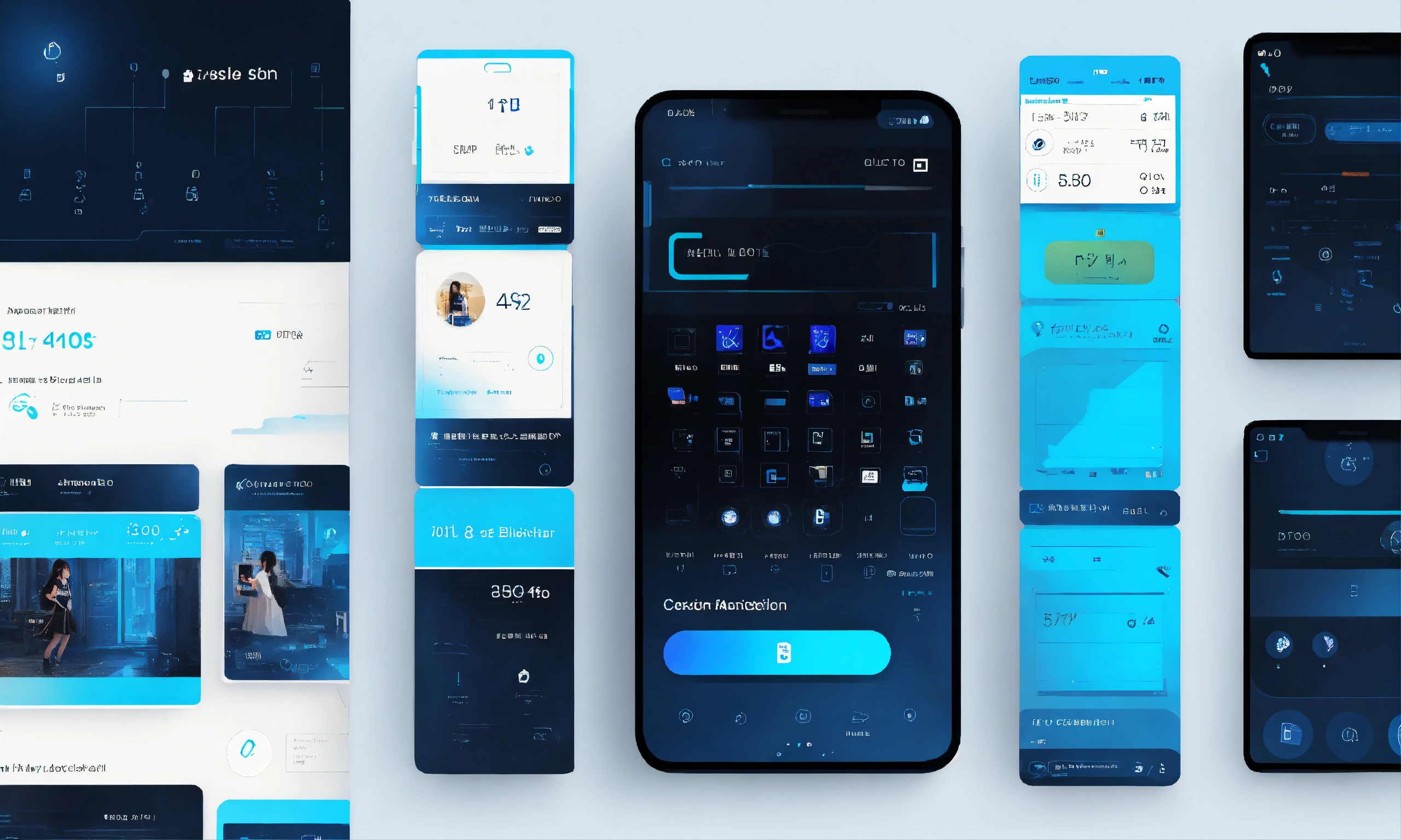 Lexica - Digital phone blue black ux/ui