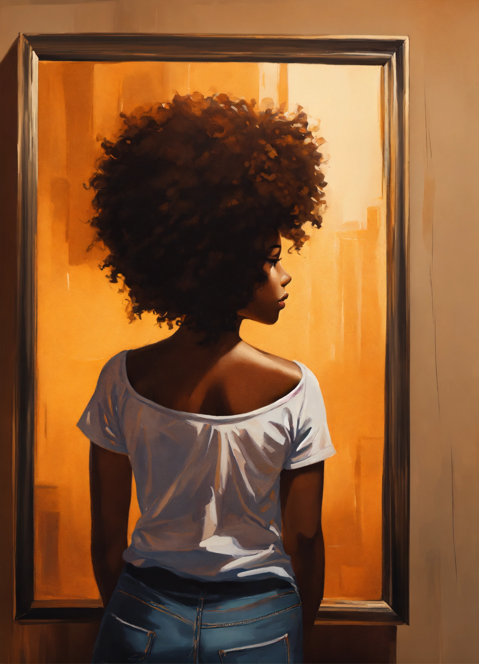 Lexica - A realistic oil painting, 5d, flat vector faceless ...