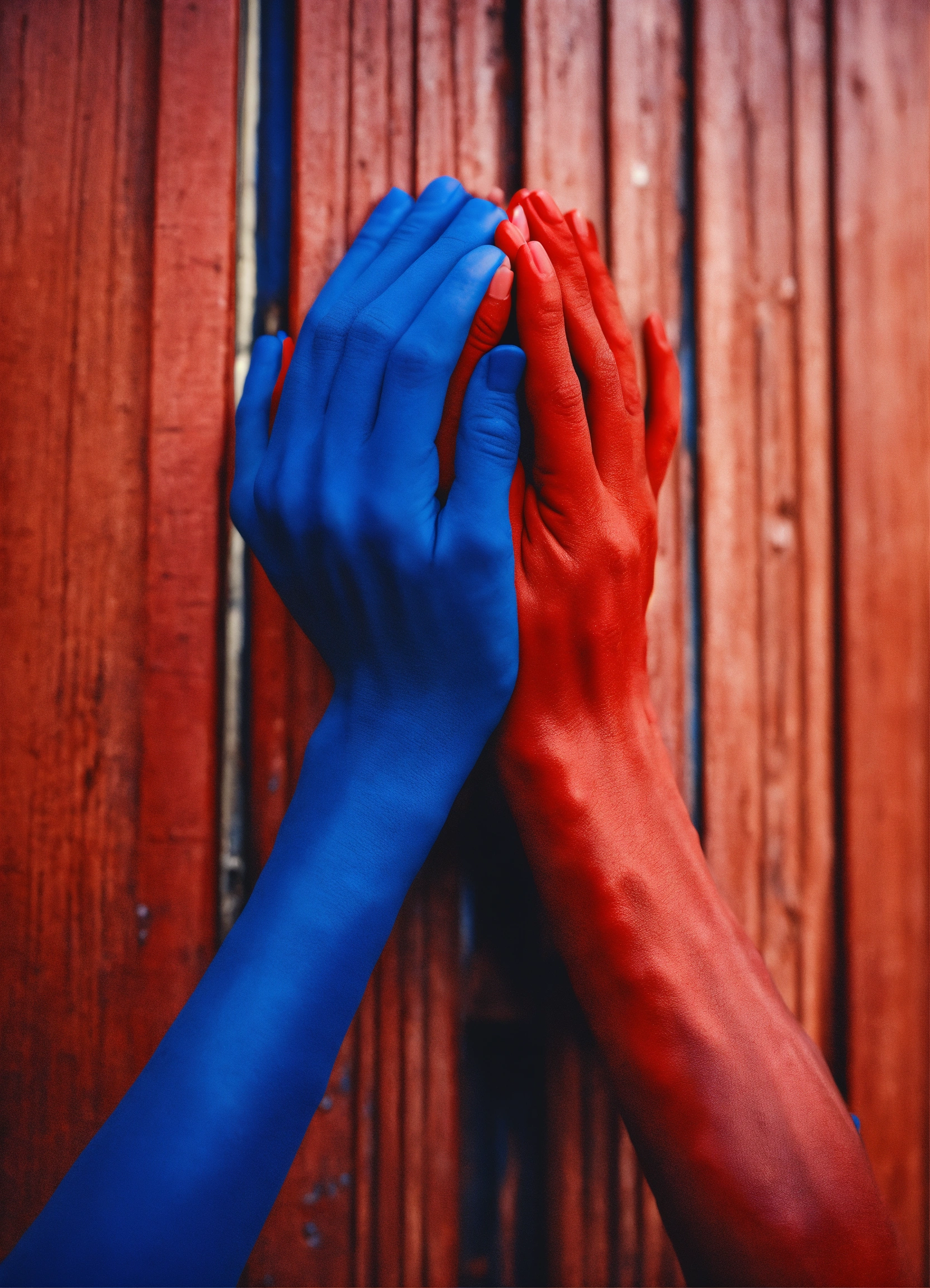 Lexica - Red blue hands praying
