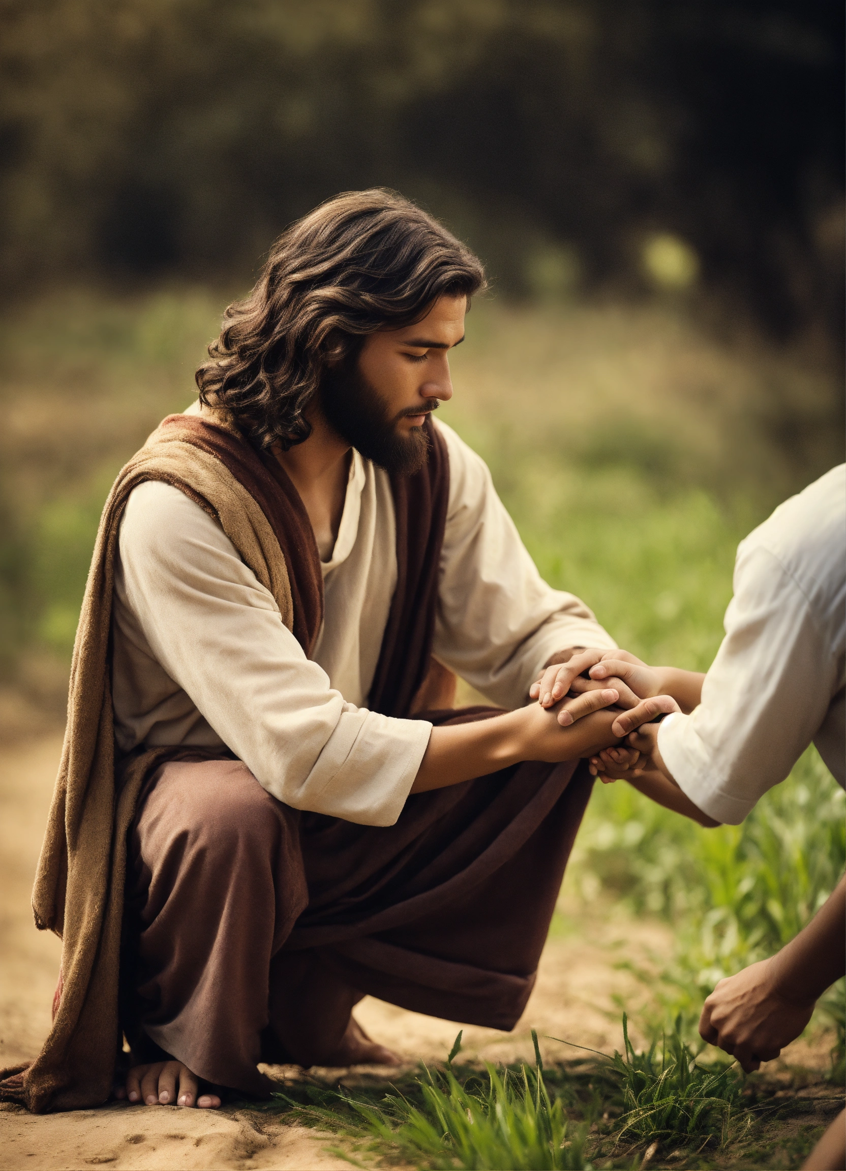 Lexica - Jesus give hand and help young man