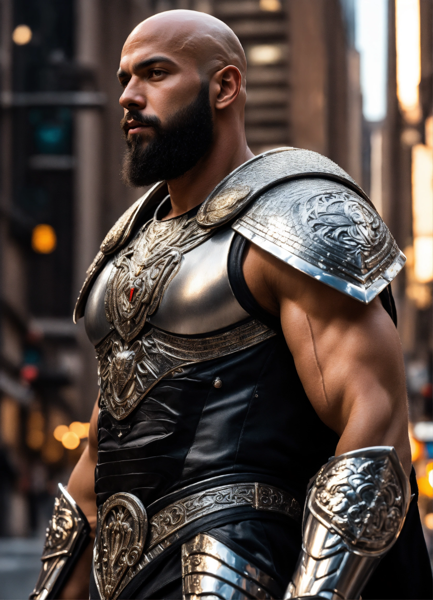 Lexica - Bald well groomed bearded man, a strong muscular handsome ...