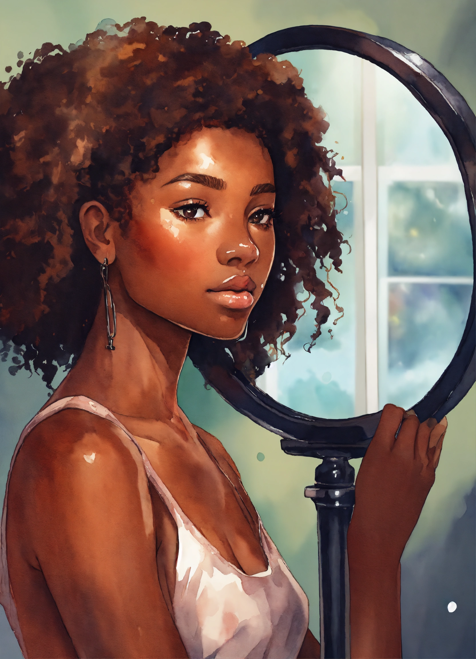 Lexica - A realistic watercolor painting, 5d, flat vector faceless ...