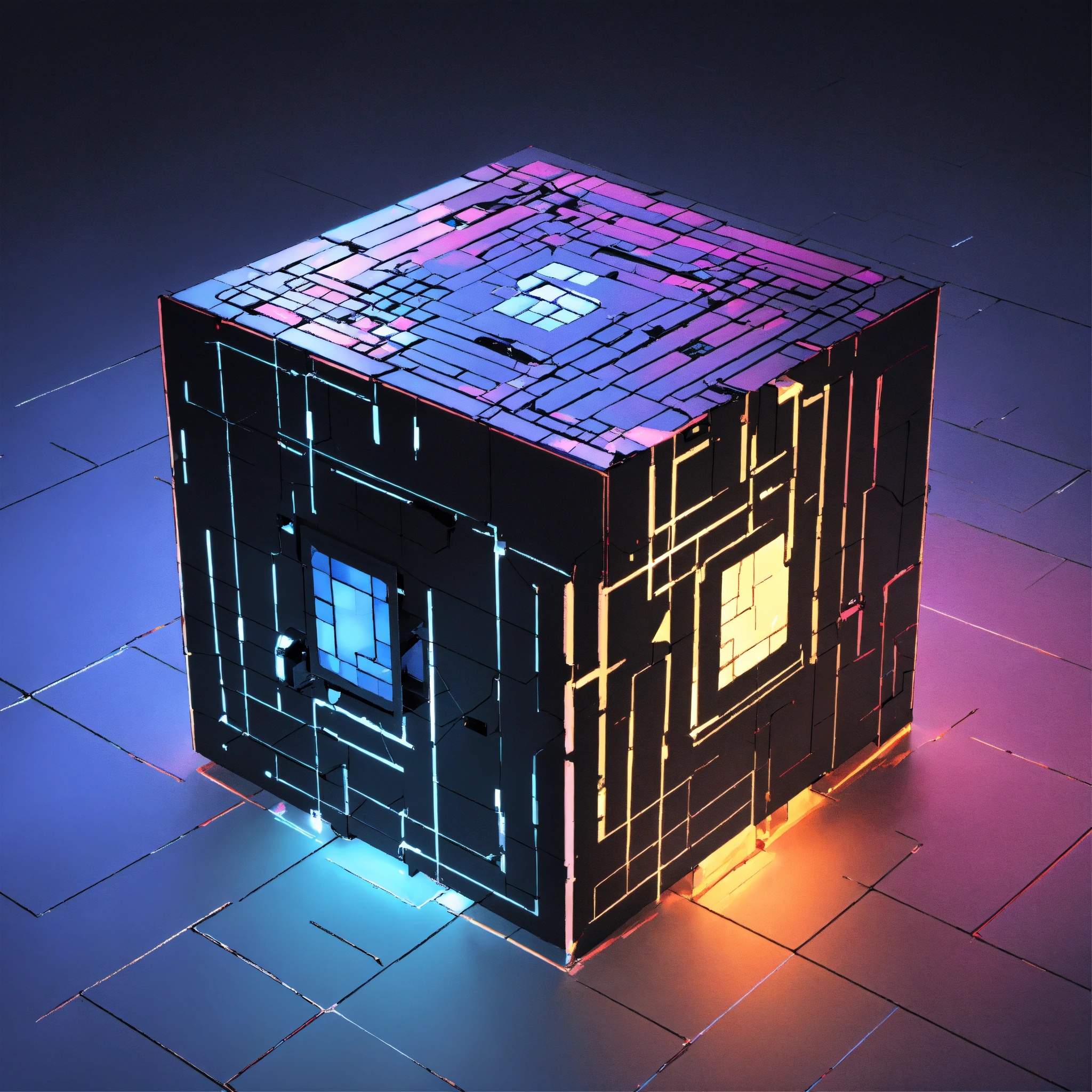 Lexica - Create a minimalistic reflective tech cube.