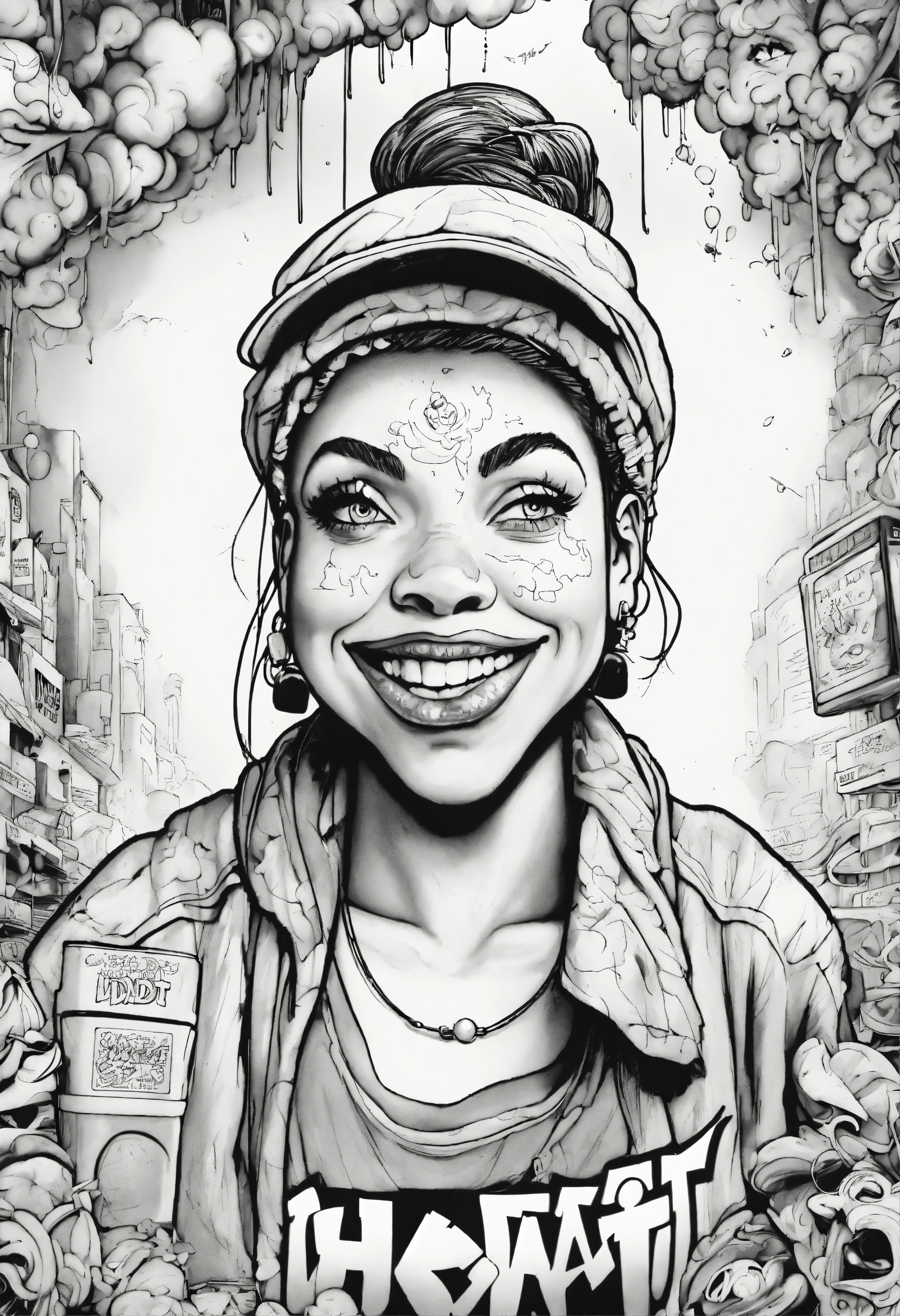 Lexica - Coloring page for adults, graffiti art, MAD Magazine Character ...
