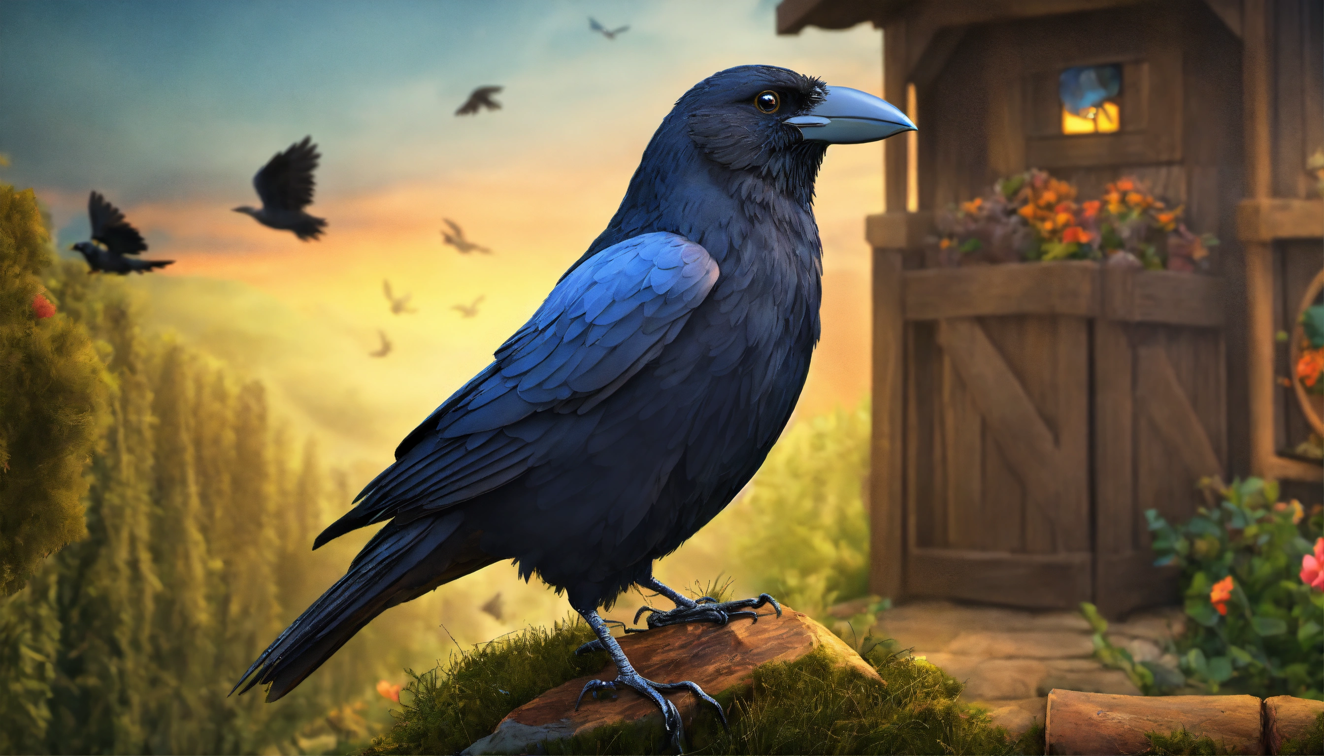 Lexica - Generate an image of the wise old crow, 3d cartoon pictures ...