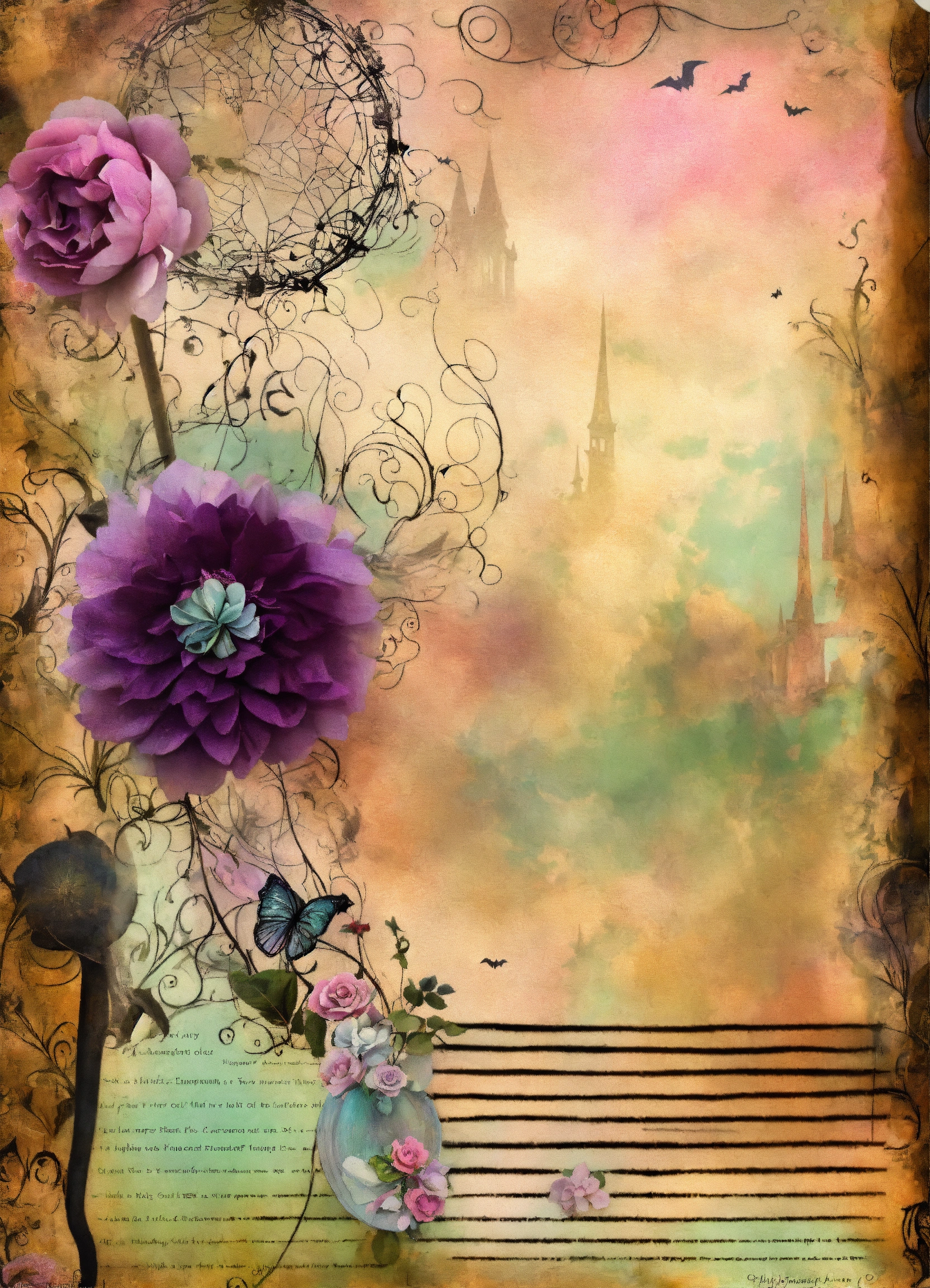 Lexica - Shabby chic dreamy mist pastel junk journals Gothic despair ...