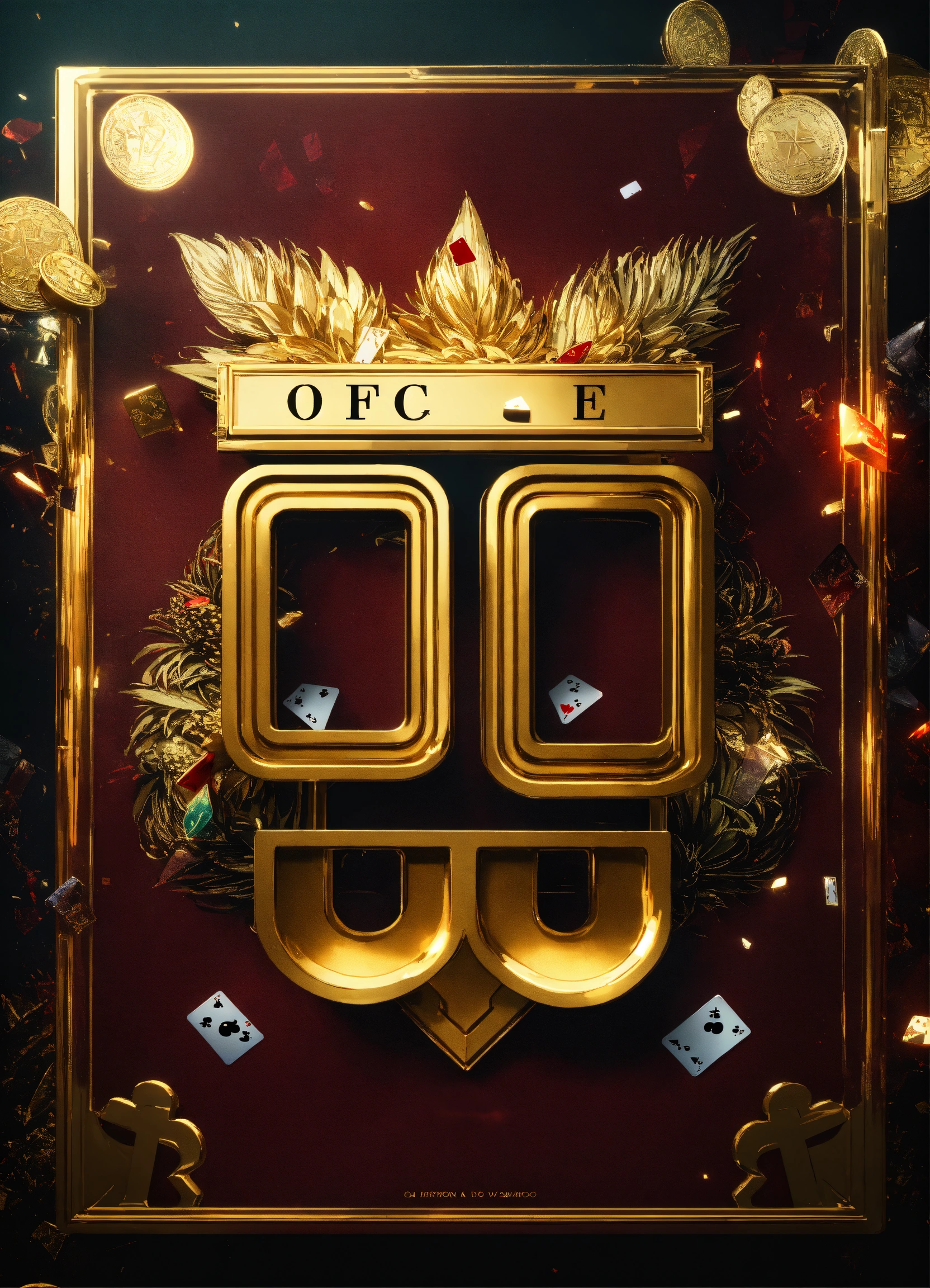 Lexica - Text "OFC Double" in elegant gold typography with cool decor ...